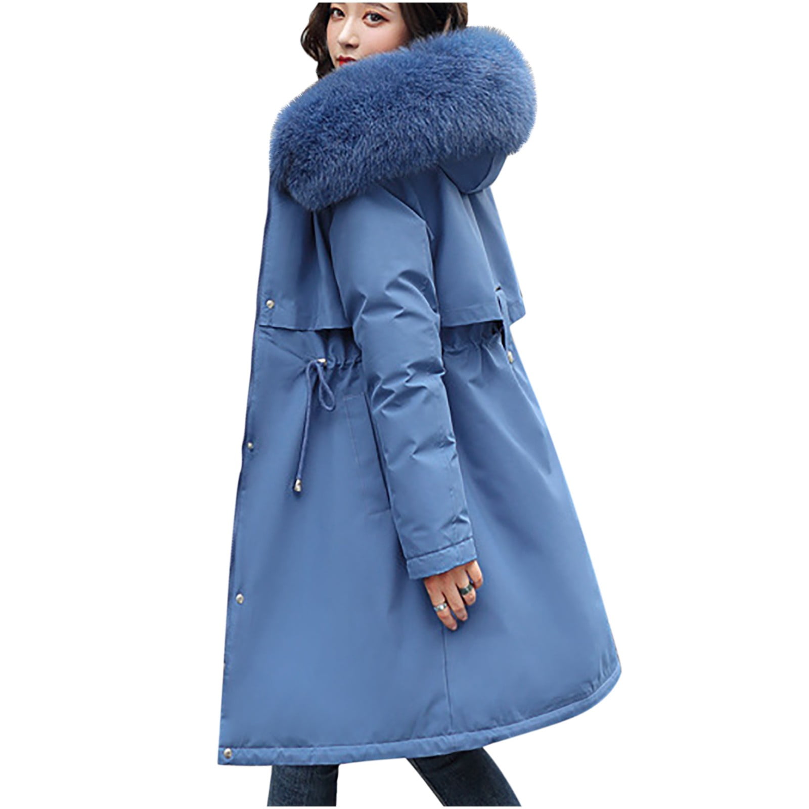 Clearance Women's Winter Coats Fleece Lined Parka Hooded Military ...