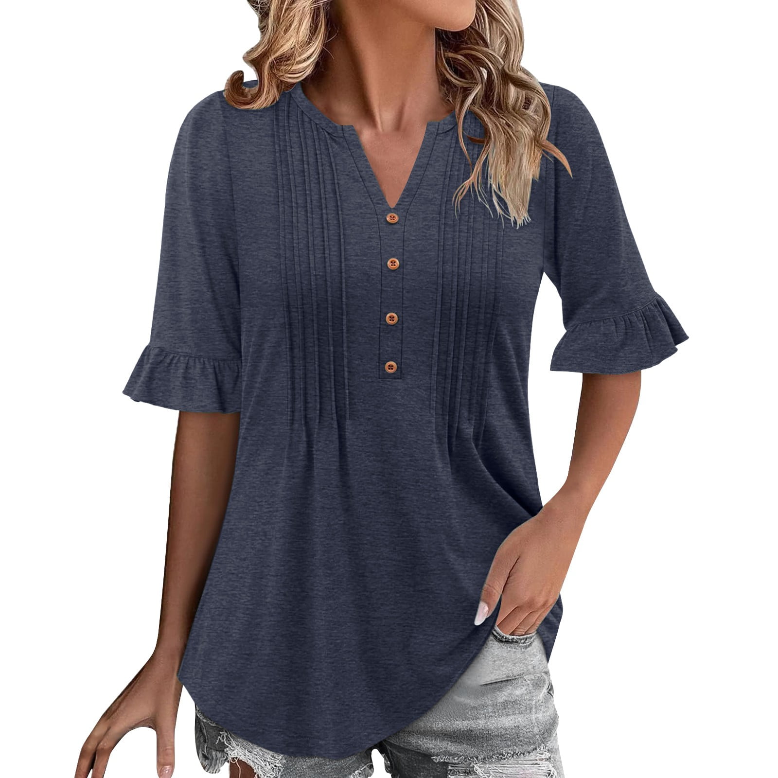 Clearance! Women's Work Appropriate Puff Sleeve Blouse Summer Half ...