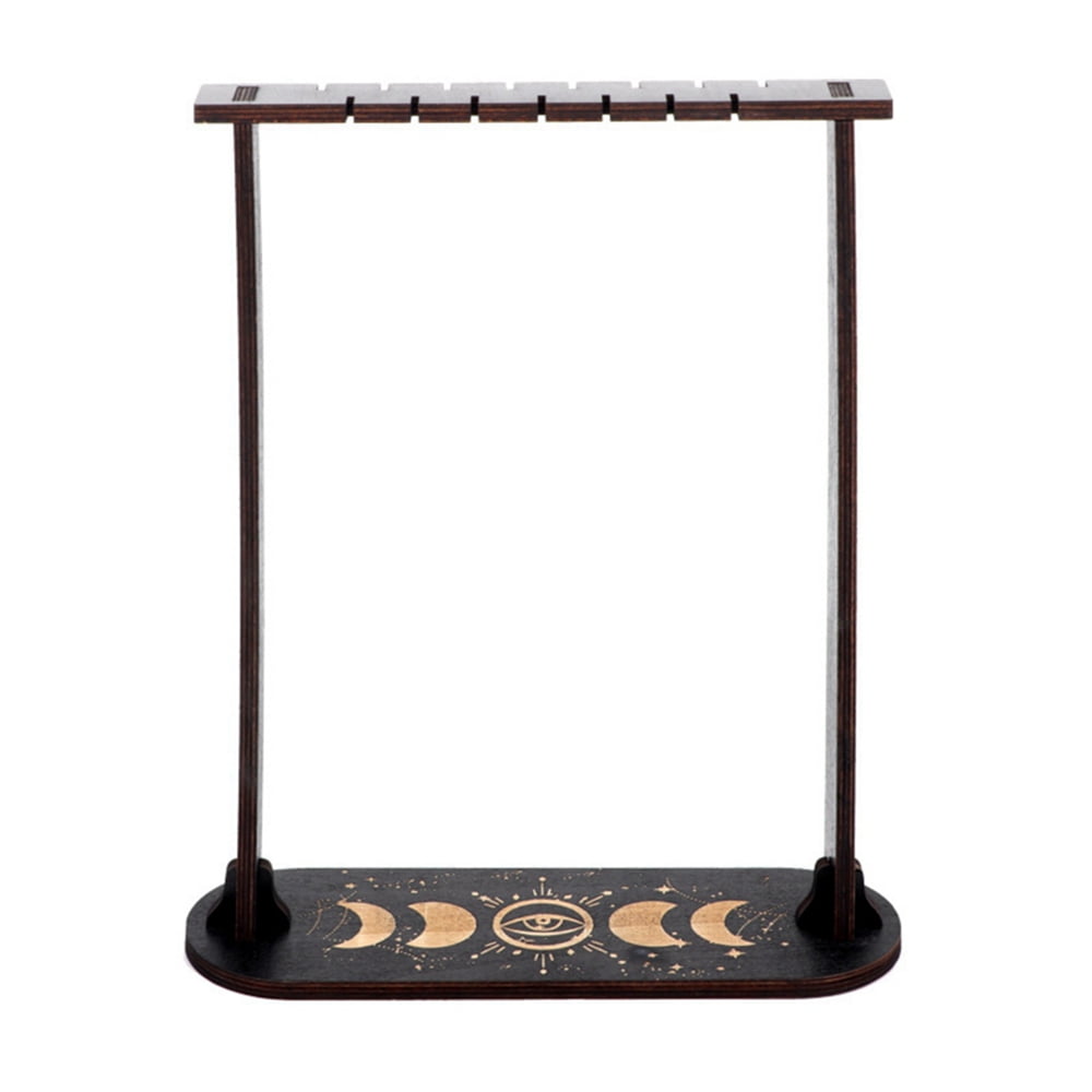 Clearance!!Wood Witch Rock Stone Stand Black Pendulum Crystal Display ...