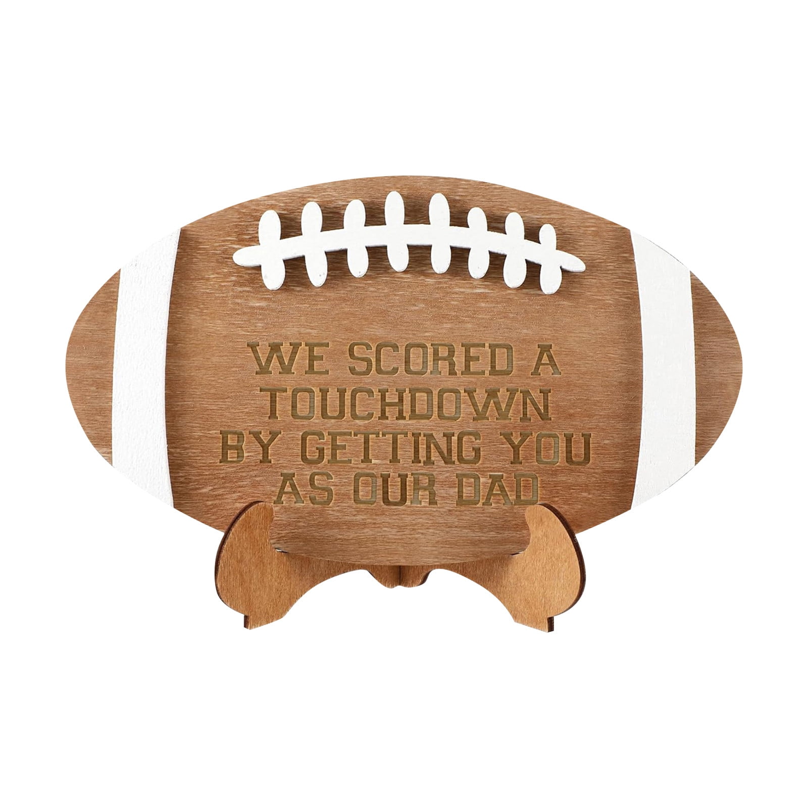 Clearance Wooden Football Plaque With Stand Perfect Gift For Dad Unique ...
