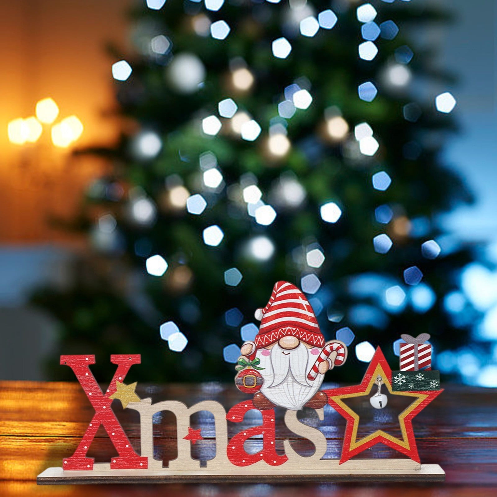 Clearance!Wooden Merry Christmas Tabletop Decor, Elegant Wood Cutout ...