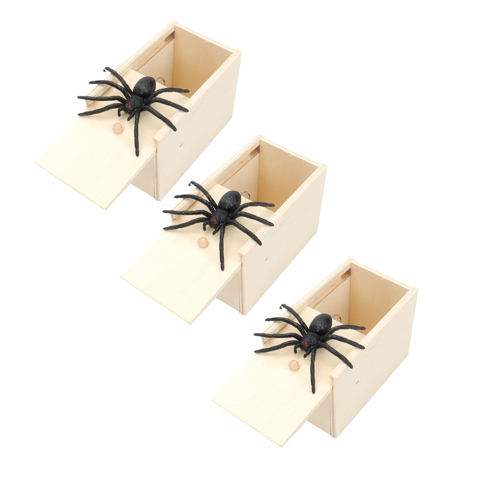 Clearance!Wooden Spider Prank Box, Rubber Spider Hidden in A Box Fun ...