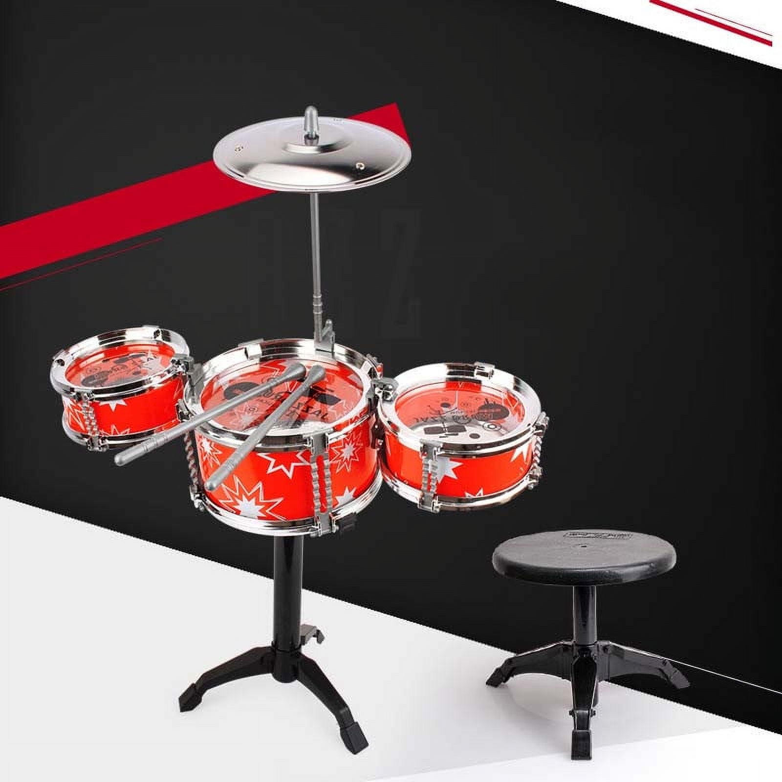 Clearance!XEOVHV Kids Drum Set for Toddlers with 5 High Drums & Lights ...