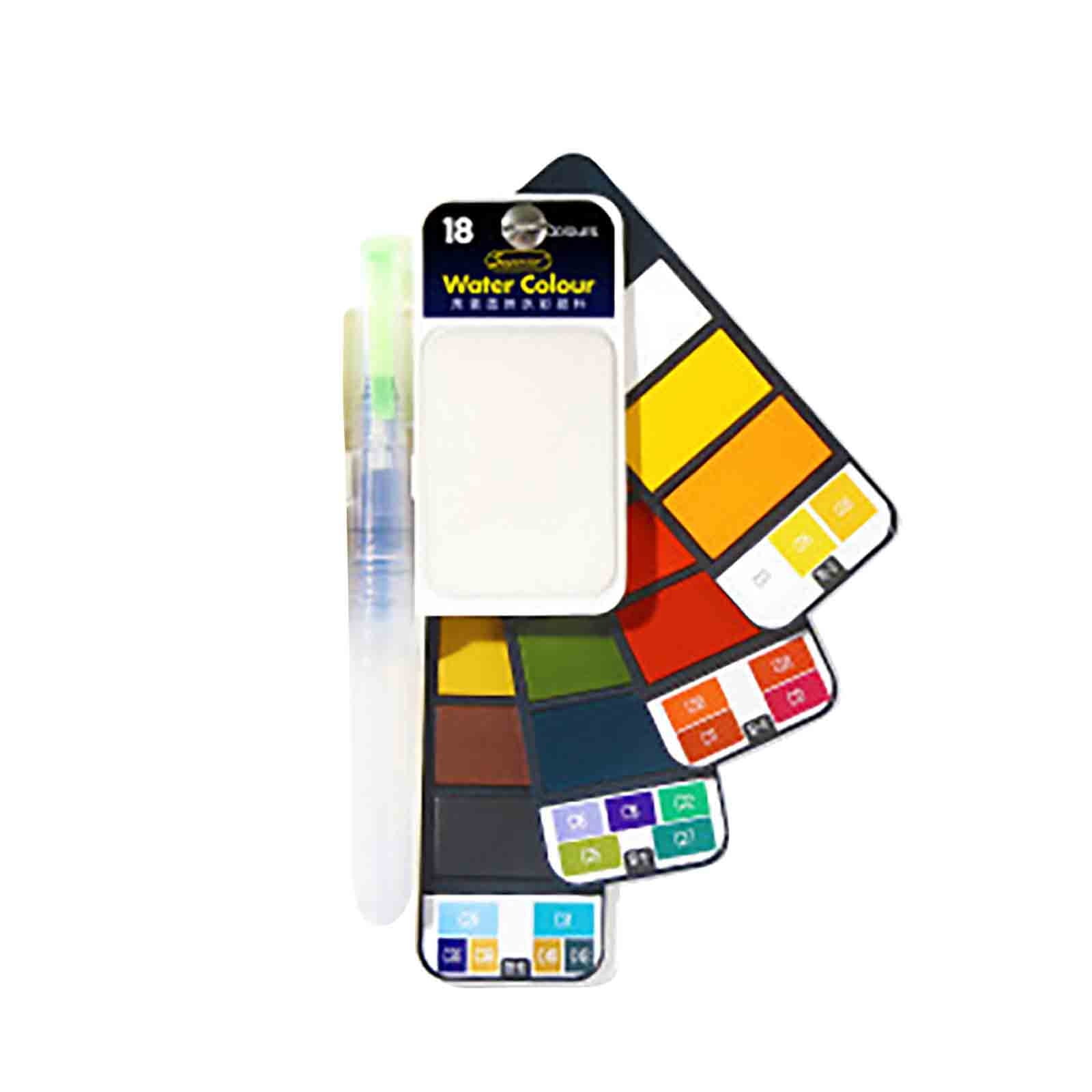 Clearance!XEOVHV Watercolor Paint set – 18 Assorted Colors with 1 ...