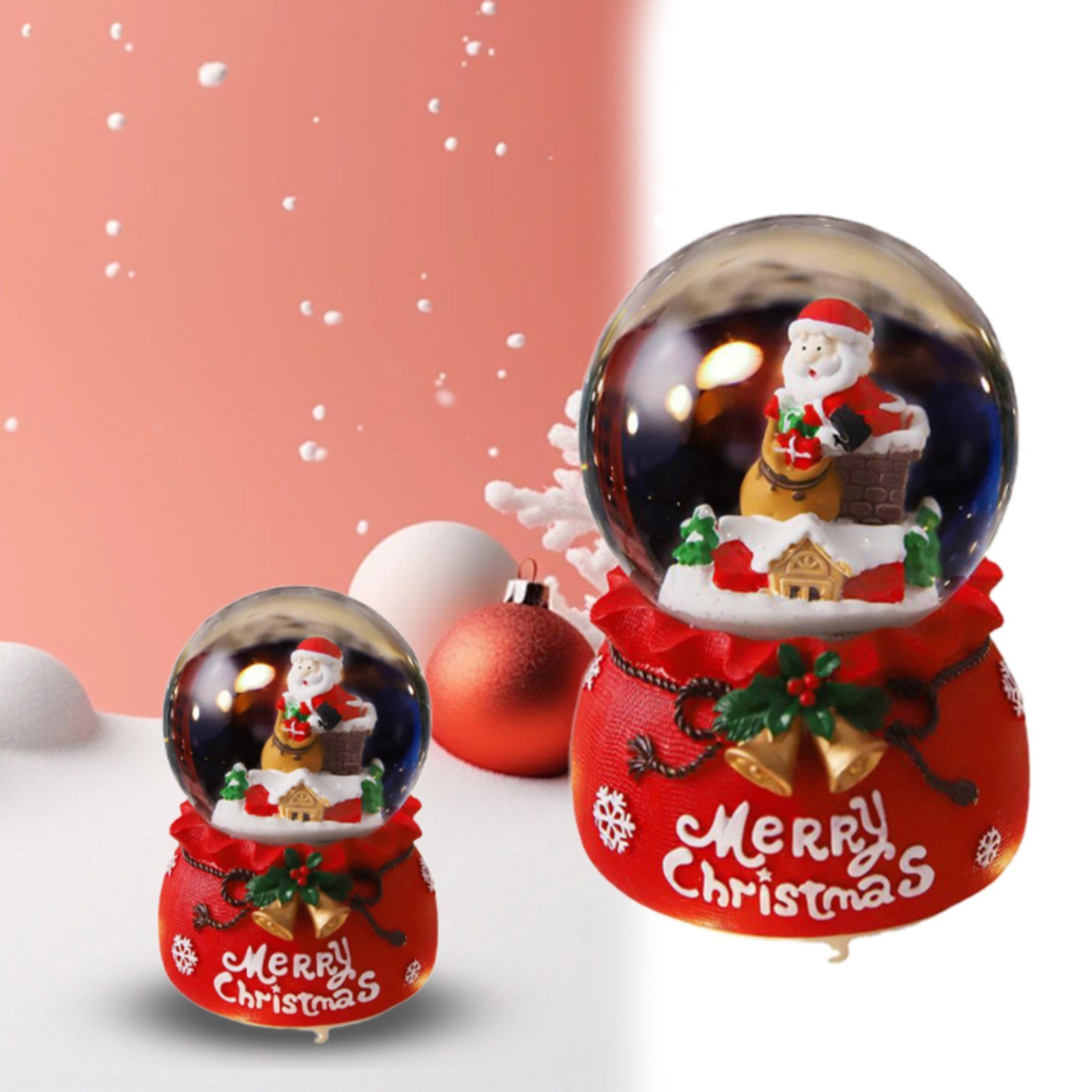 (Clearance) XIANXIAN 100mm Christmas Snow Globe, with Music and Color ...