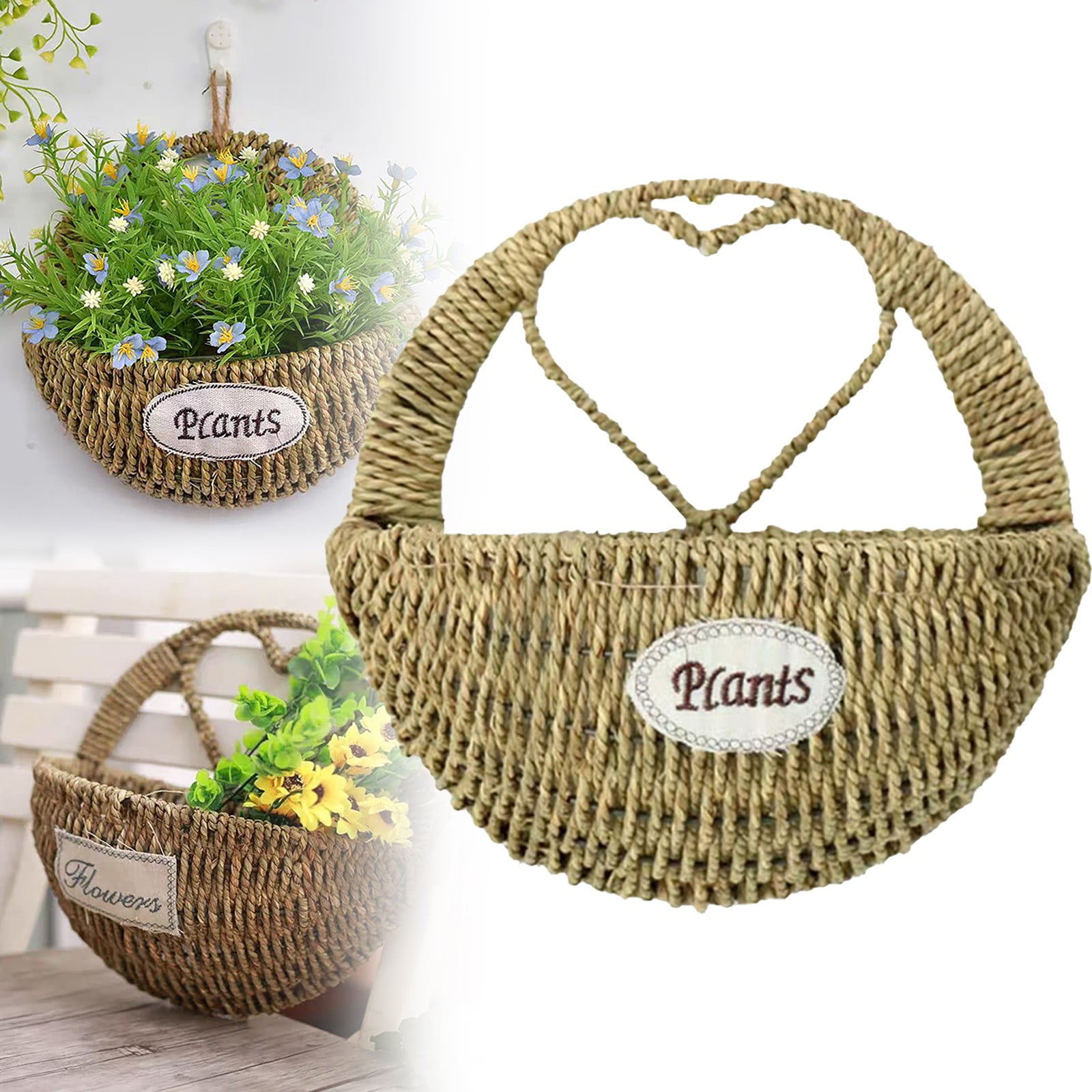 Clearance!Xloro Woven Baskets, Plant Basket, Rattan Flower Basket, Boho ...