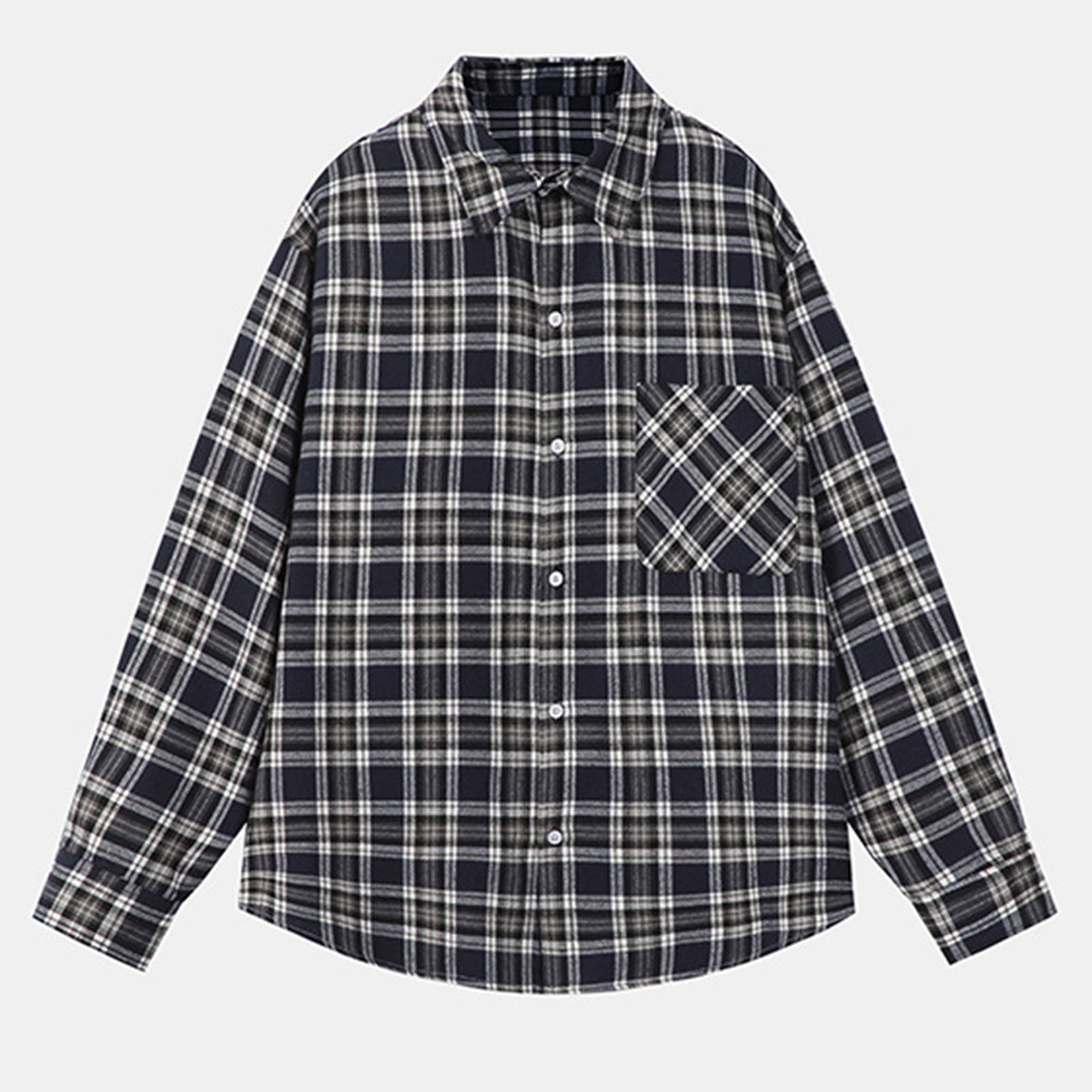 Clearance Xuniizn Flannel Shirt for Men Button Down Casual Comfy Cotton ...