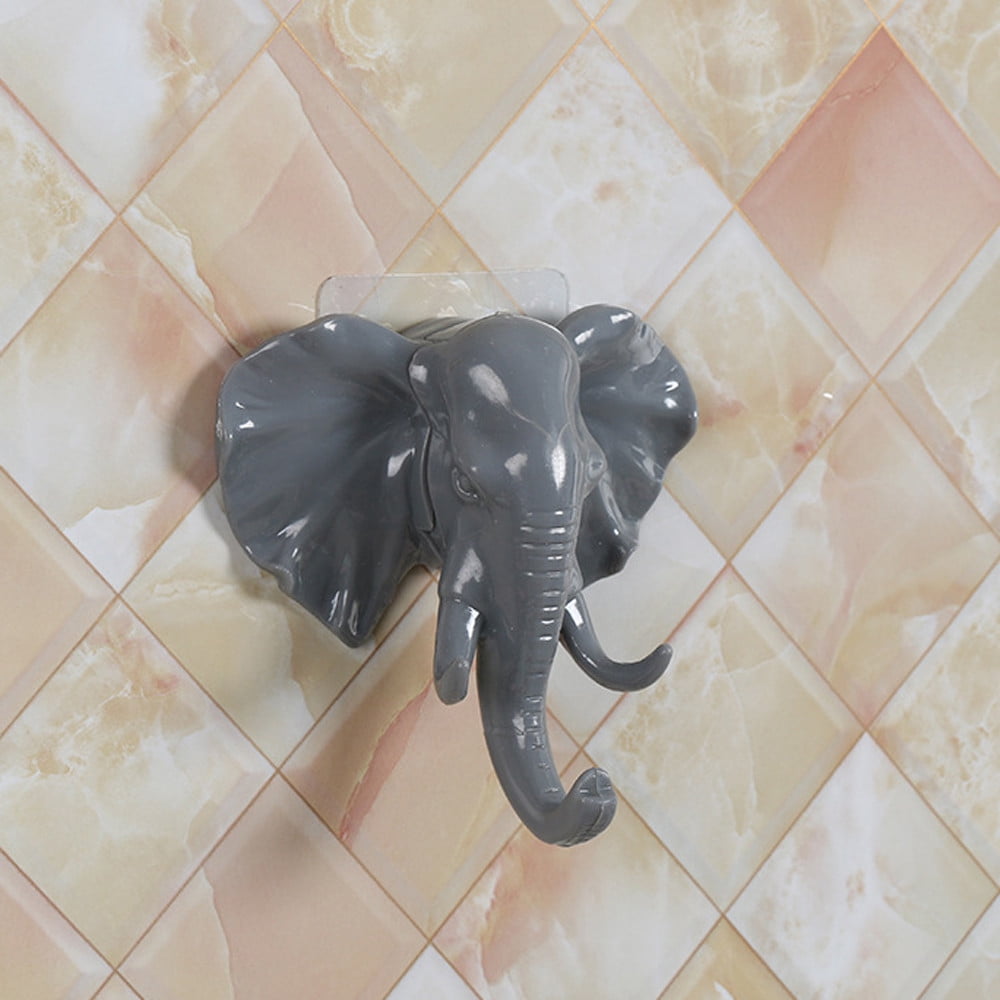 Clearance！YINGYUN Hooks Elephant Head Self Adhesive Wall Door Hook ...