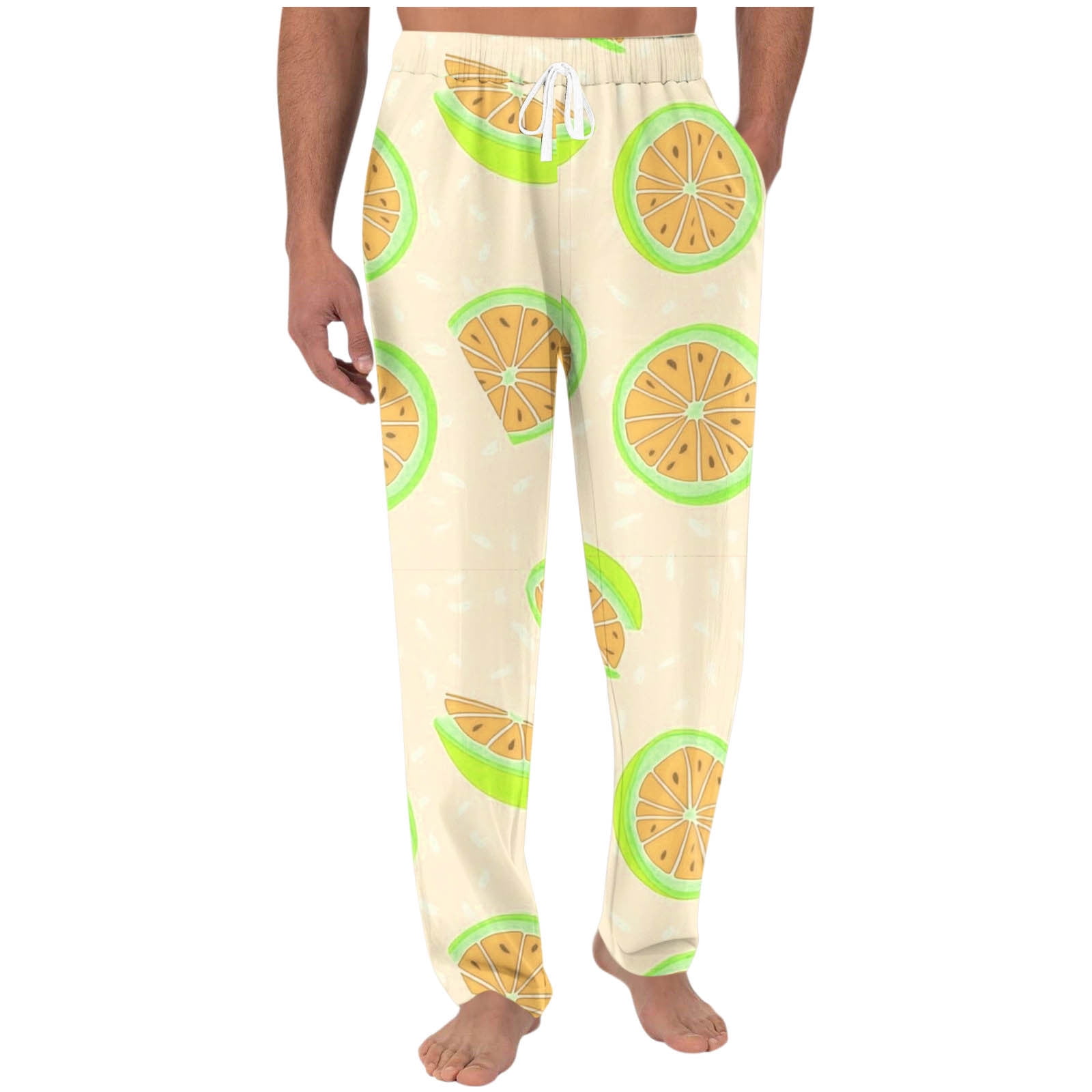 YLSDY Funny Fruits Print Mens Pj Pants,Soft Men Lounge Pants,Mens ...