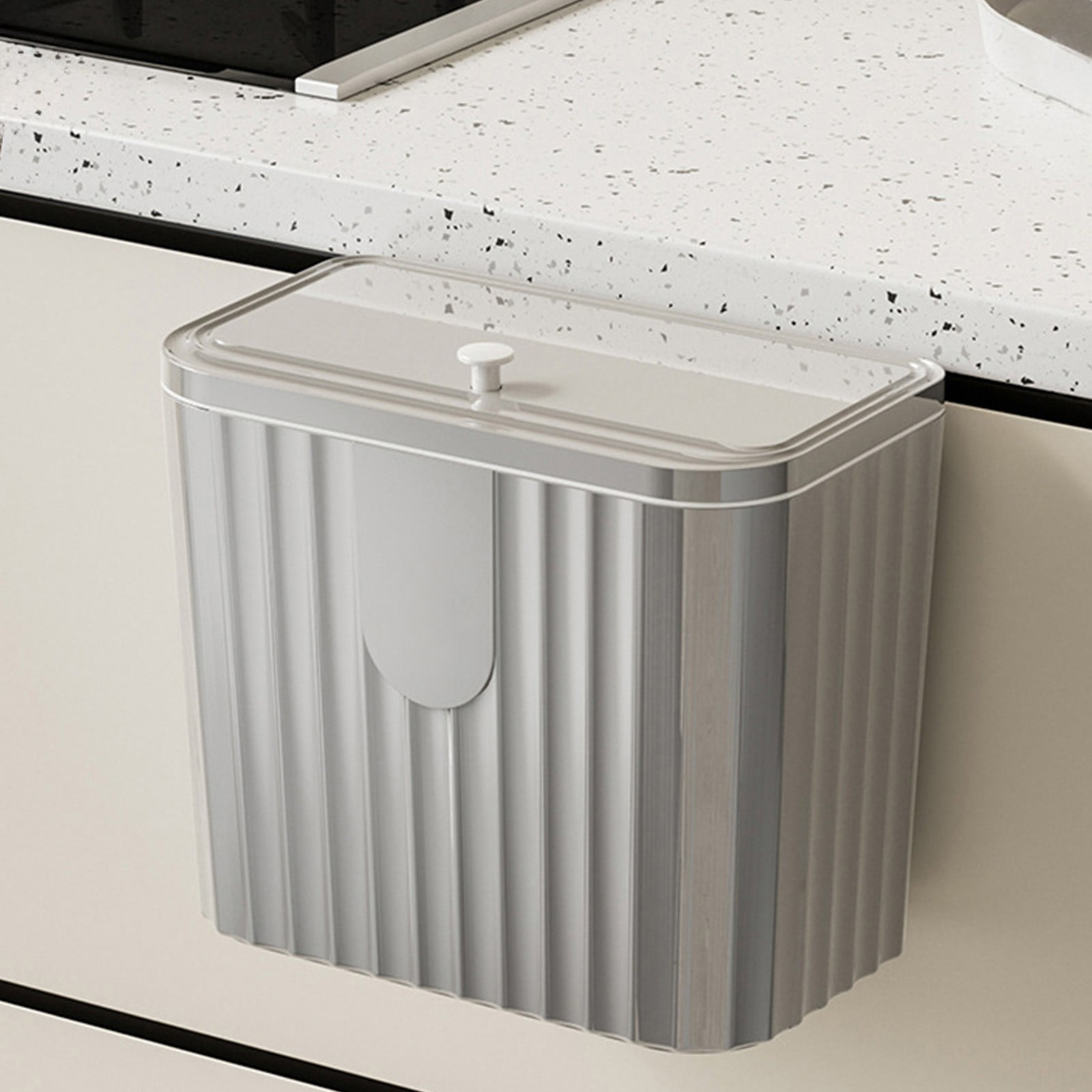 Clearance! YOBOLK Trash Can Wall Mounted Bin Slide Lid Household ...