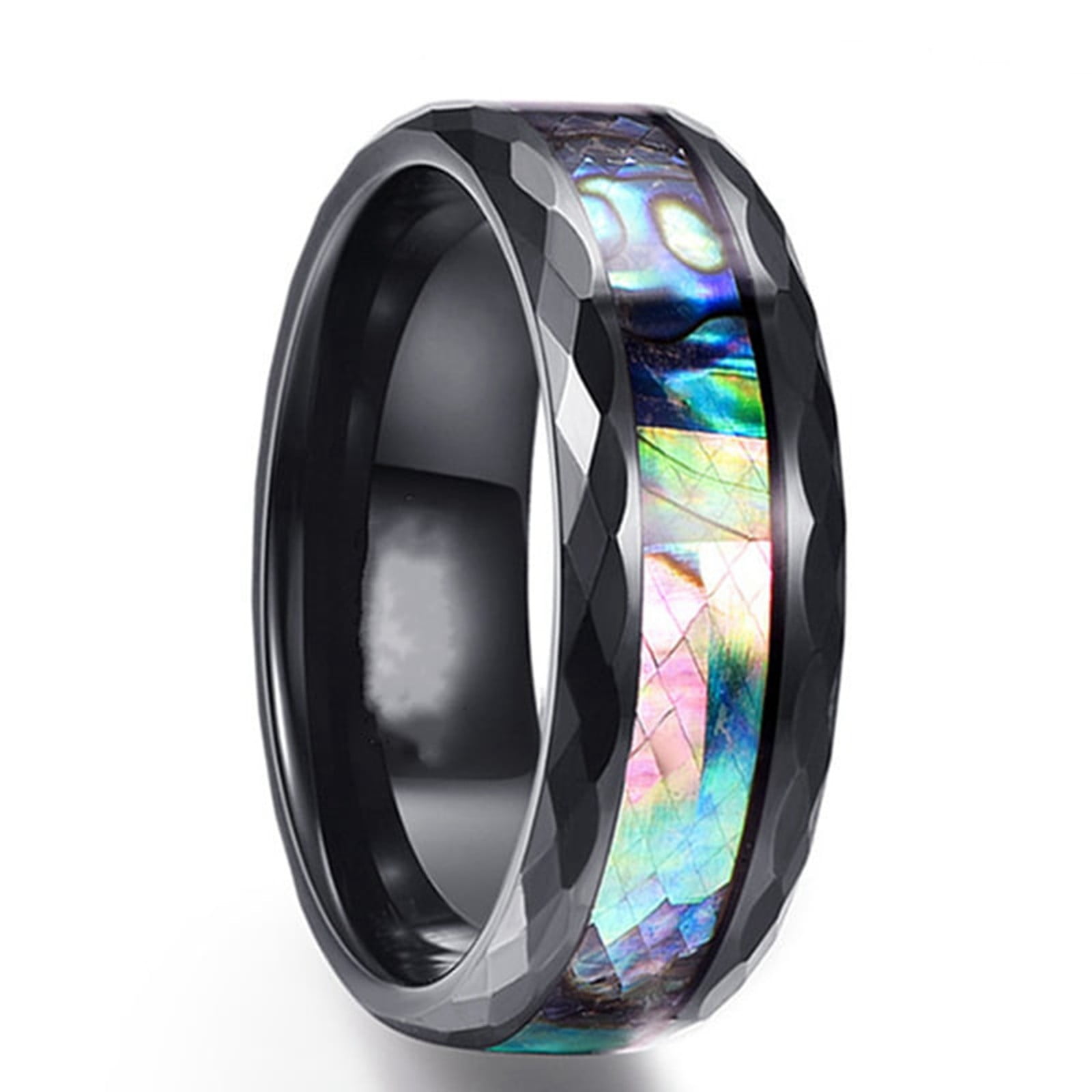 Clearance YOKIUYI Men'S Rings Abalone Rings Daily Rings Large ...