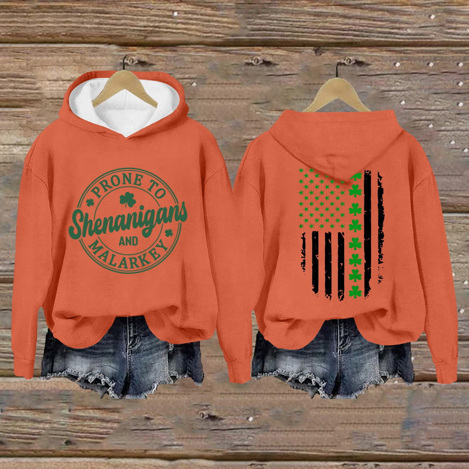 Clearance! Yajing Hoodies for Women St.P Day Sweatshirt for Women Fall ...