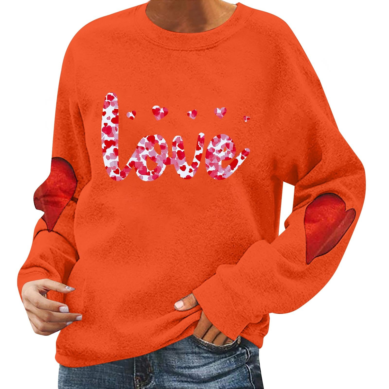 Clearance! Yajing Oversized Sweatshirt for Women Sweatshirt for Women Valentines Day Shirts ...