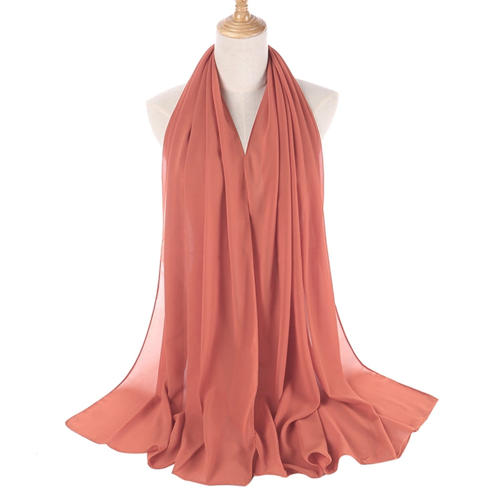 Clothing 2025 Yajing Scarf for Women Women Plain Bubble Chiffon Scarf ...