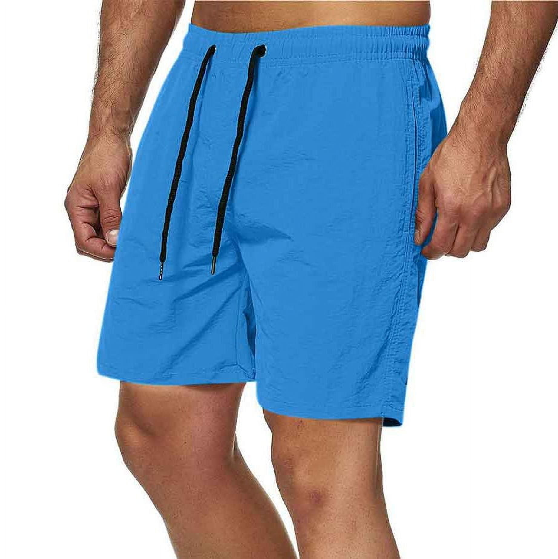 Clearance Yieetim Sky Blue Swimming Trunks for Men, Summer Striped ...