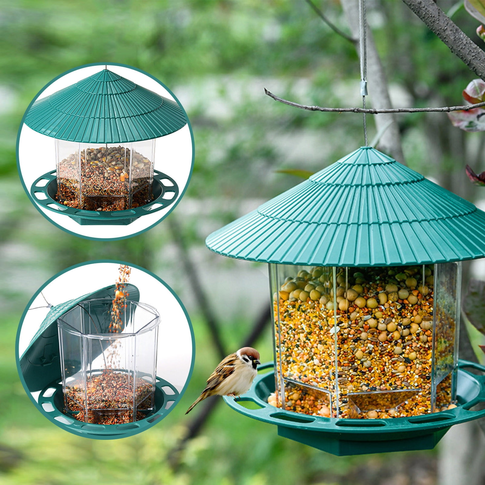 Clearance!Ymkly Bird Feeder,Hanging Bird Feeder Screw Cap Bird Feeder ...