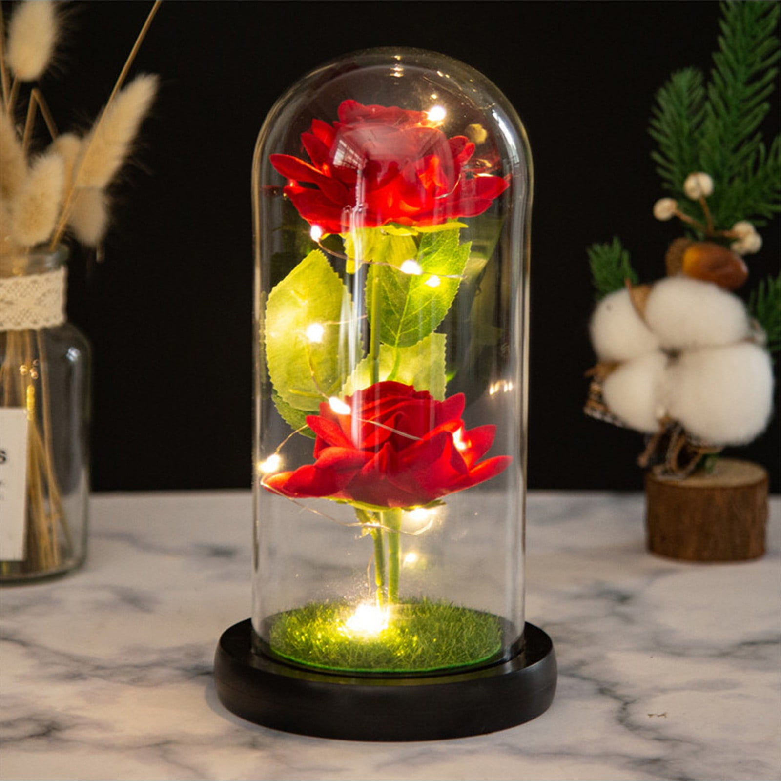 Clearance!Ymkly Party Dressing ,Diamond,Two Roses GlCover LED ...