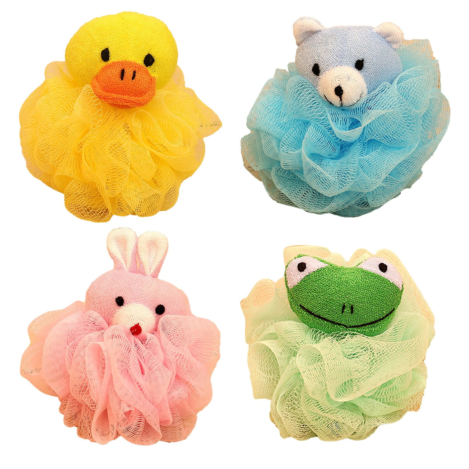 Ynlkorvg Bathroom Appliances 4 Pack Children's Kids Animal Exfoliating ...