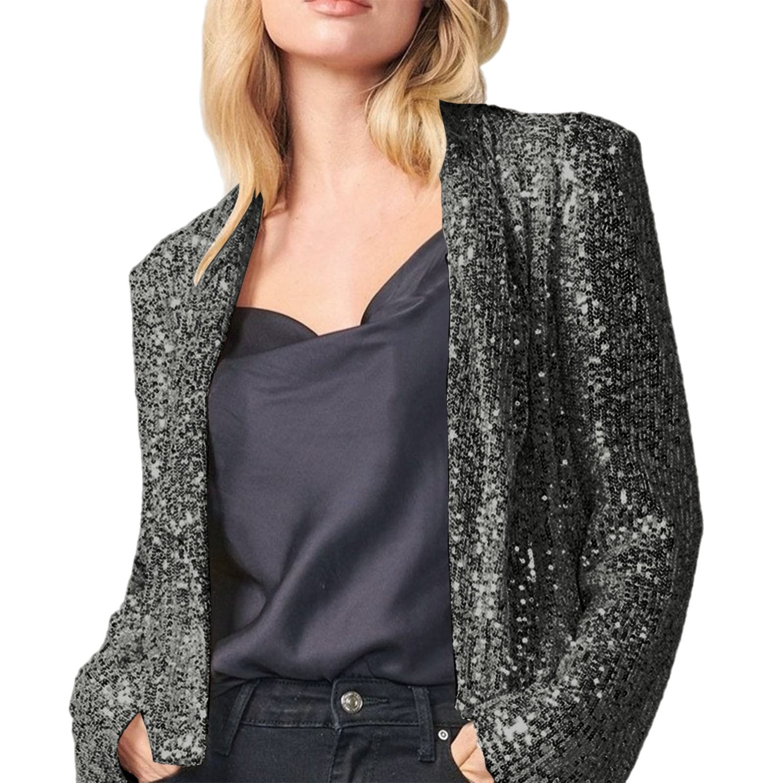 Clearance! Yoodem Sparkly Jackets for Women's Sequin Jackets Open Front ...