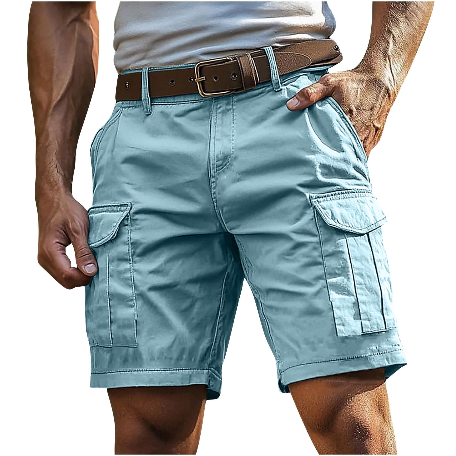 Clearance! ZVNAΖH Mens Multi Pocket Cargo Shorts, Lightweight Water ...