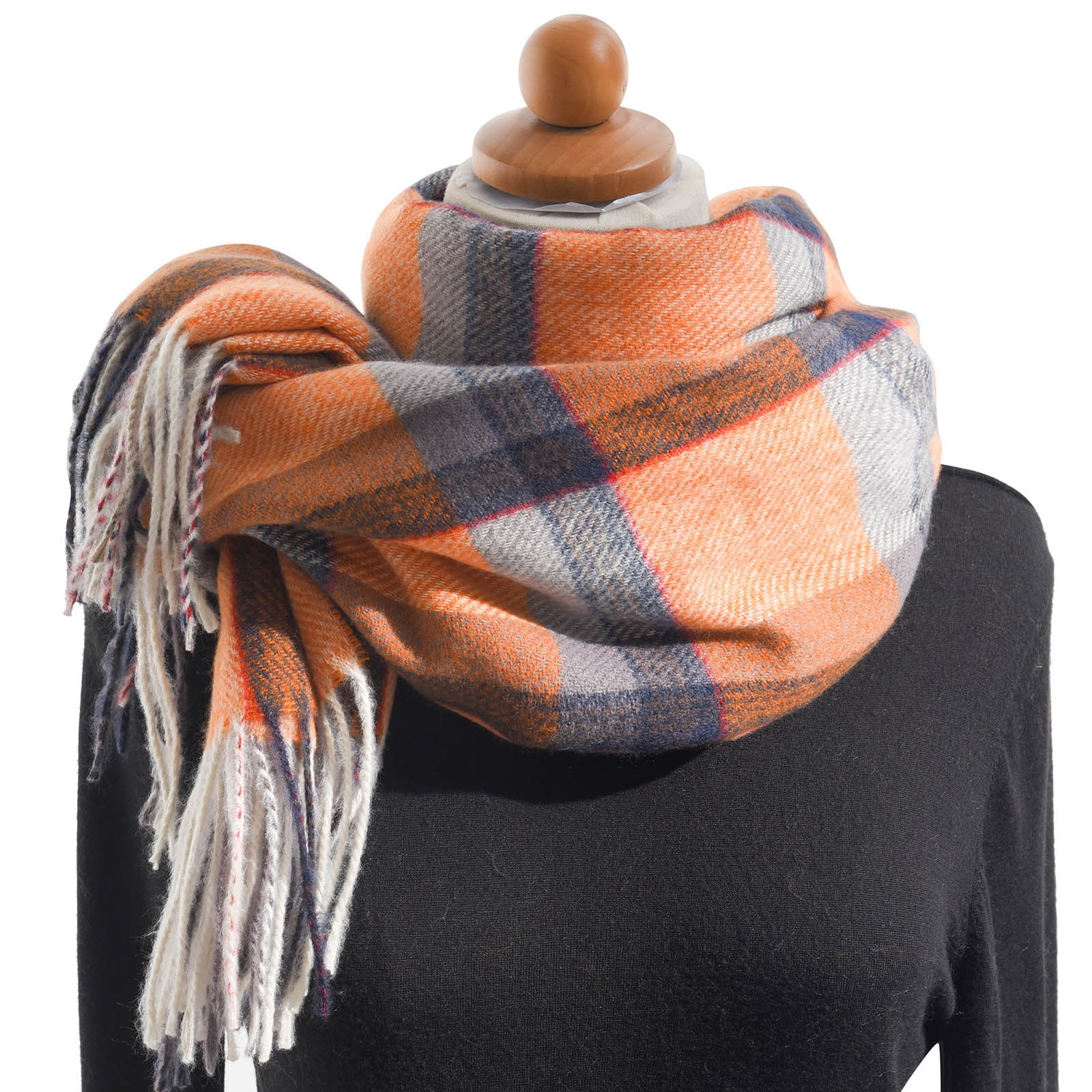 Clearance! Zafoop Scarf Women'S Autumn And Winter Colorful Plaid Shawl ...