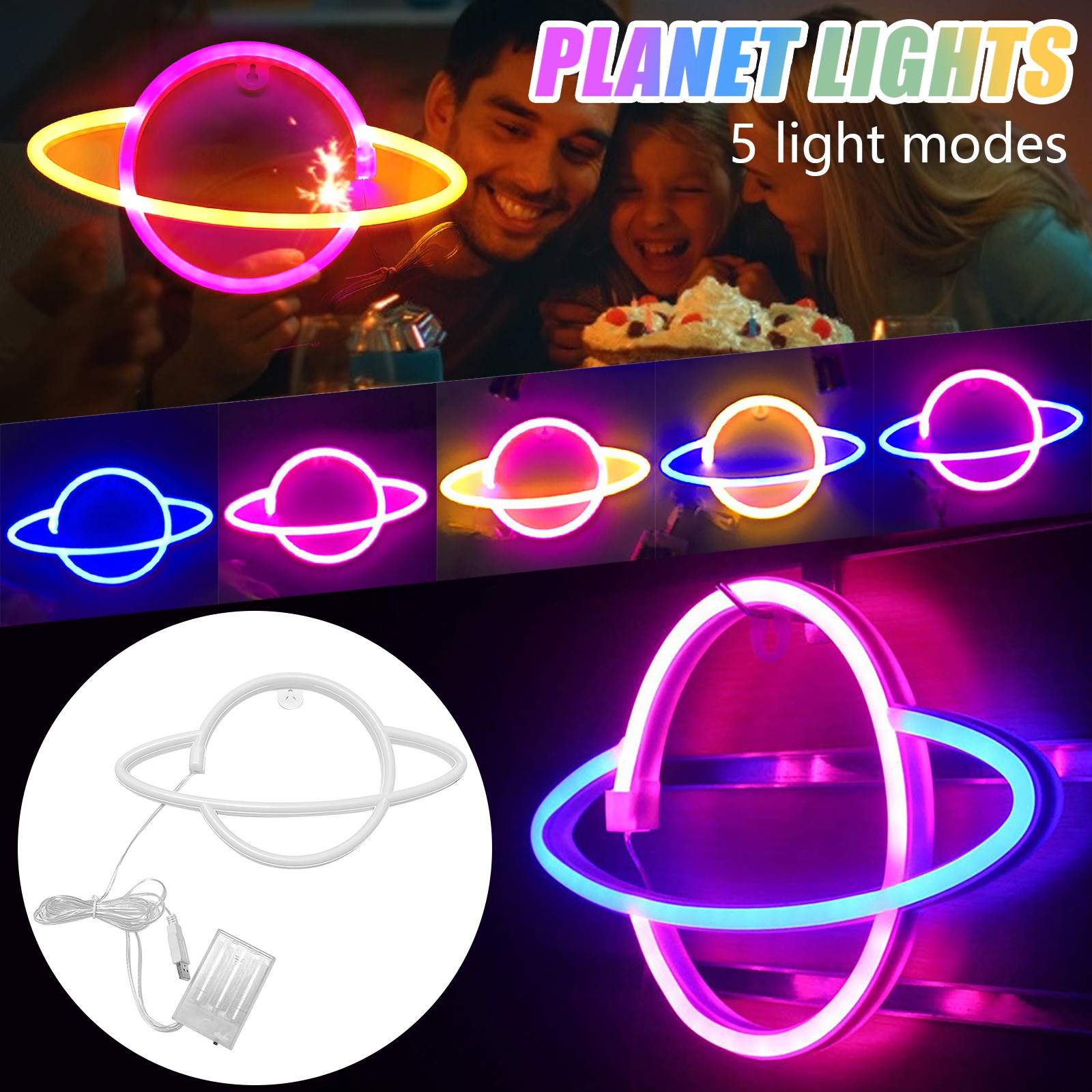 Clearance! Zainafacai Floor Lamp Led Planet Neon Light Universe Shape ...