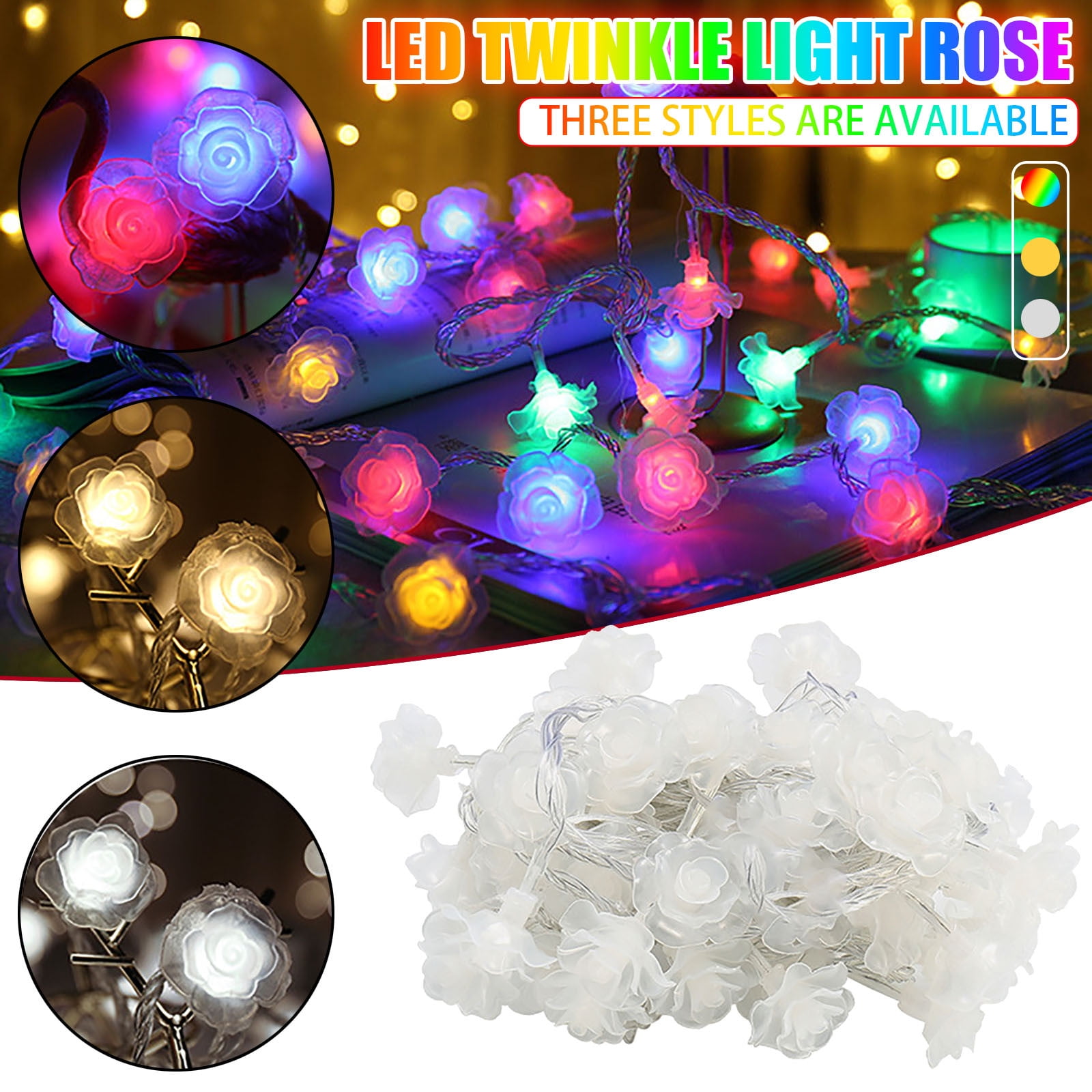 Clearance! Zainafacai Led Lights for Bedroom Battery Operated Flower ...