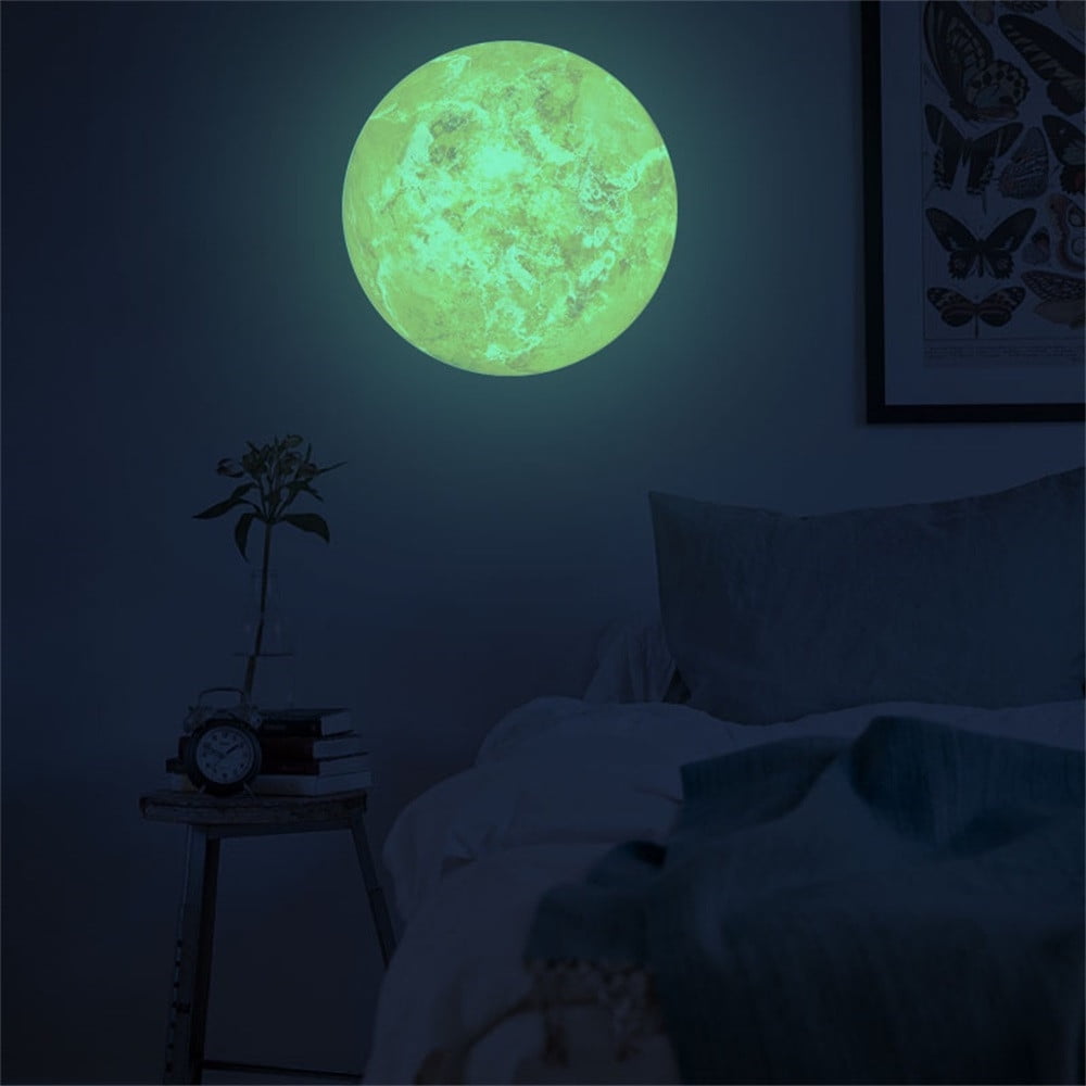 Clearance! Zainafacai Wall Sticker 30Cm 3D Planet Fluorescent Wall ...