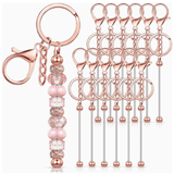 Clearance! Zguuel 12Pcs Metal Beaded Keychain Pendant, DIY Jewelry ...