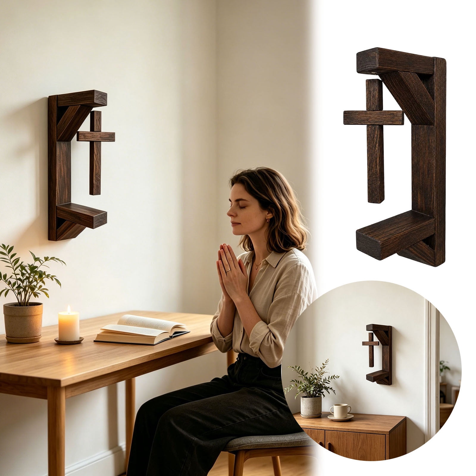 Clearance! Zguuel Rustic Wooden Wall Cross Decor, Farmhouse Religious ...