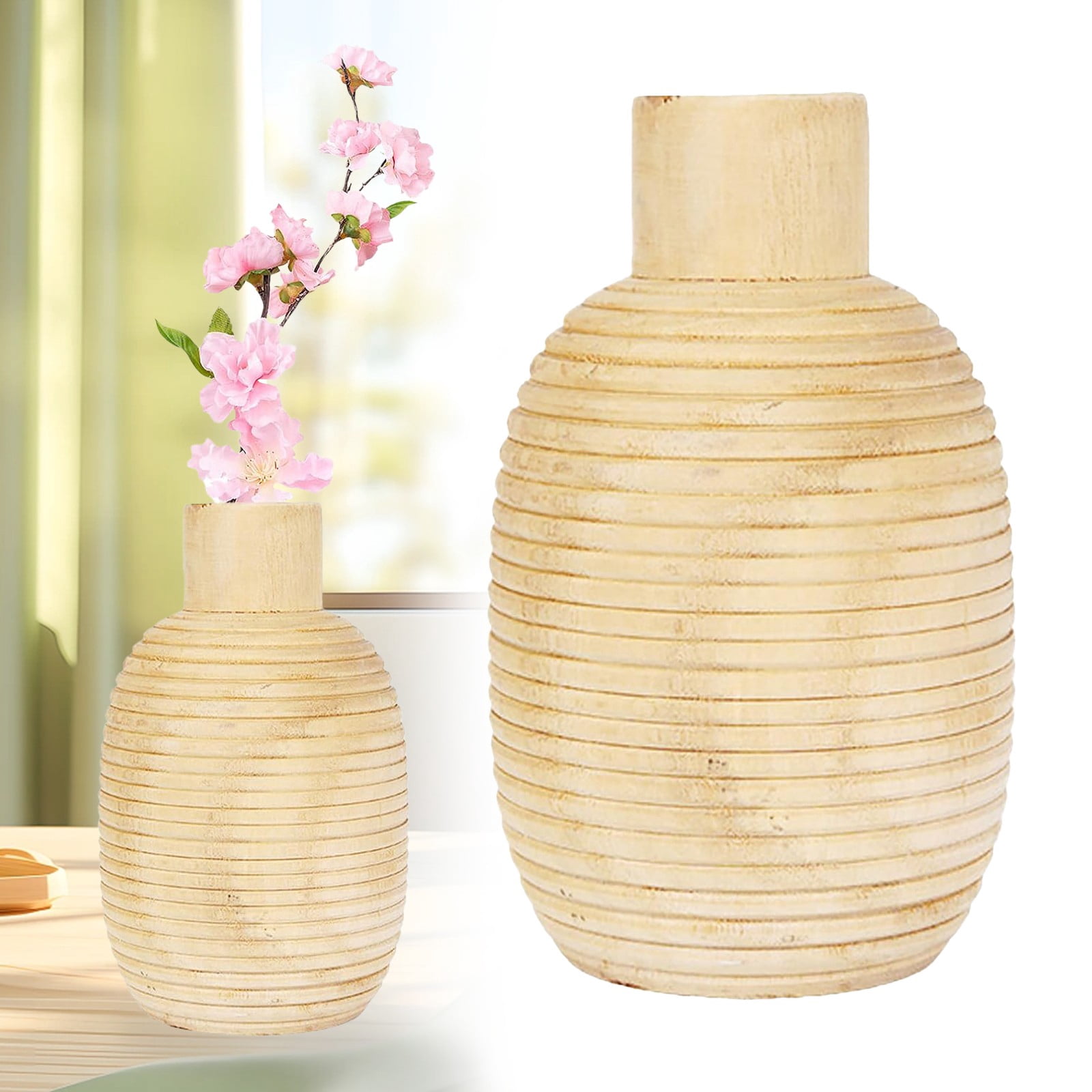 Clearance!Zynic Wooden Vase Decoration Wooden Vase Household Items ...