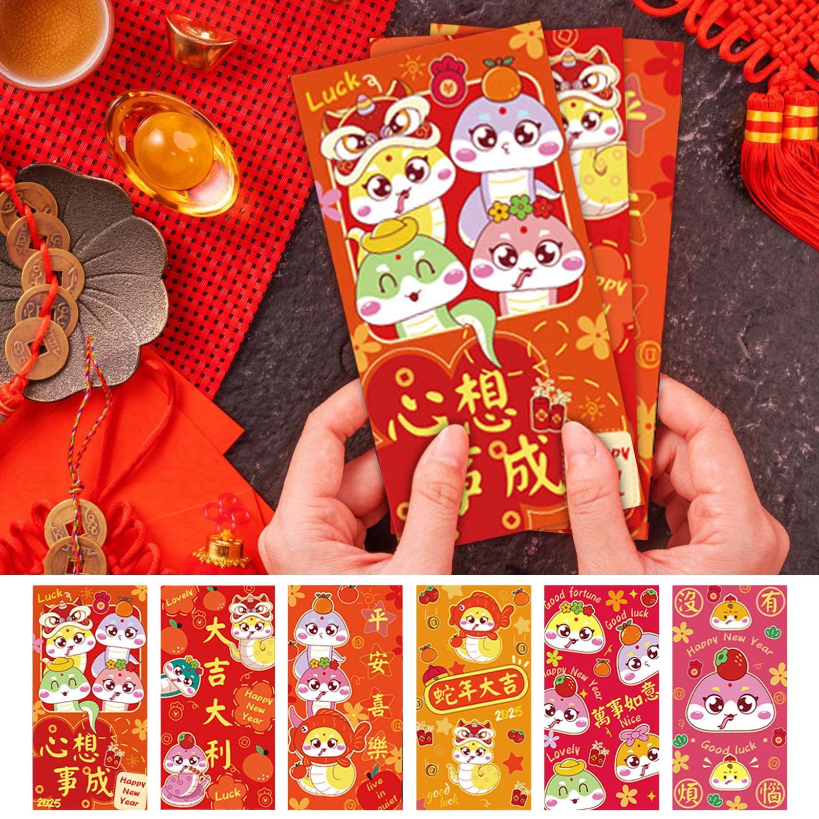 Clearance items! JGF844 2025 Red Envelope Snake New Year Red Envelope ...