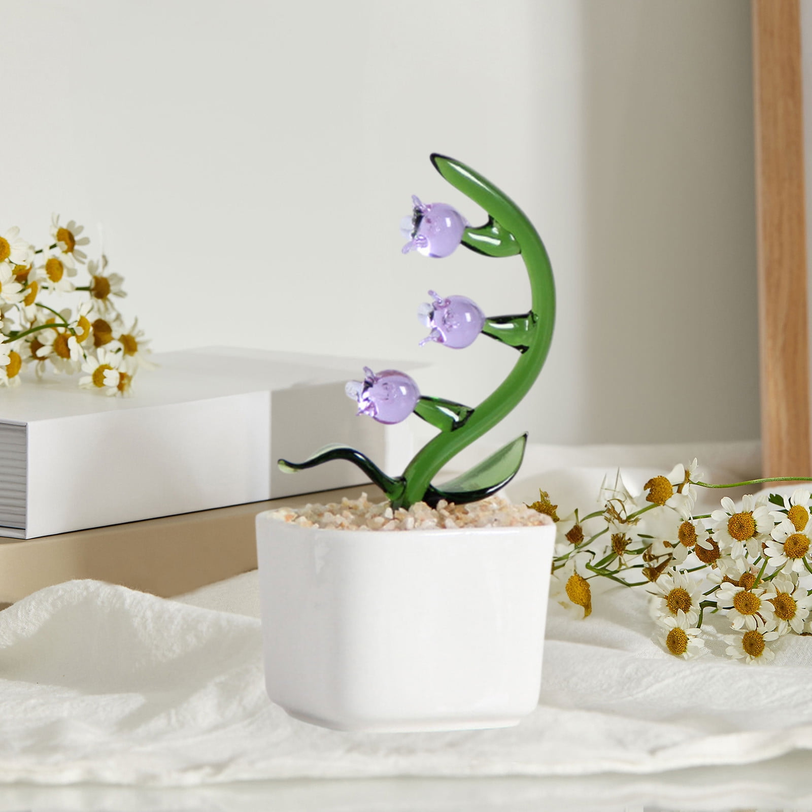 Clearance items! JGF844 Glazed Crafts Ornaments Glass Green Potted ...