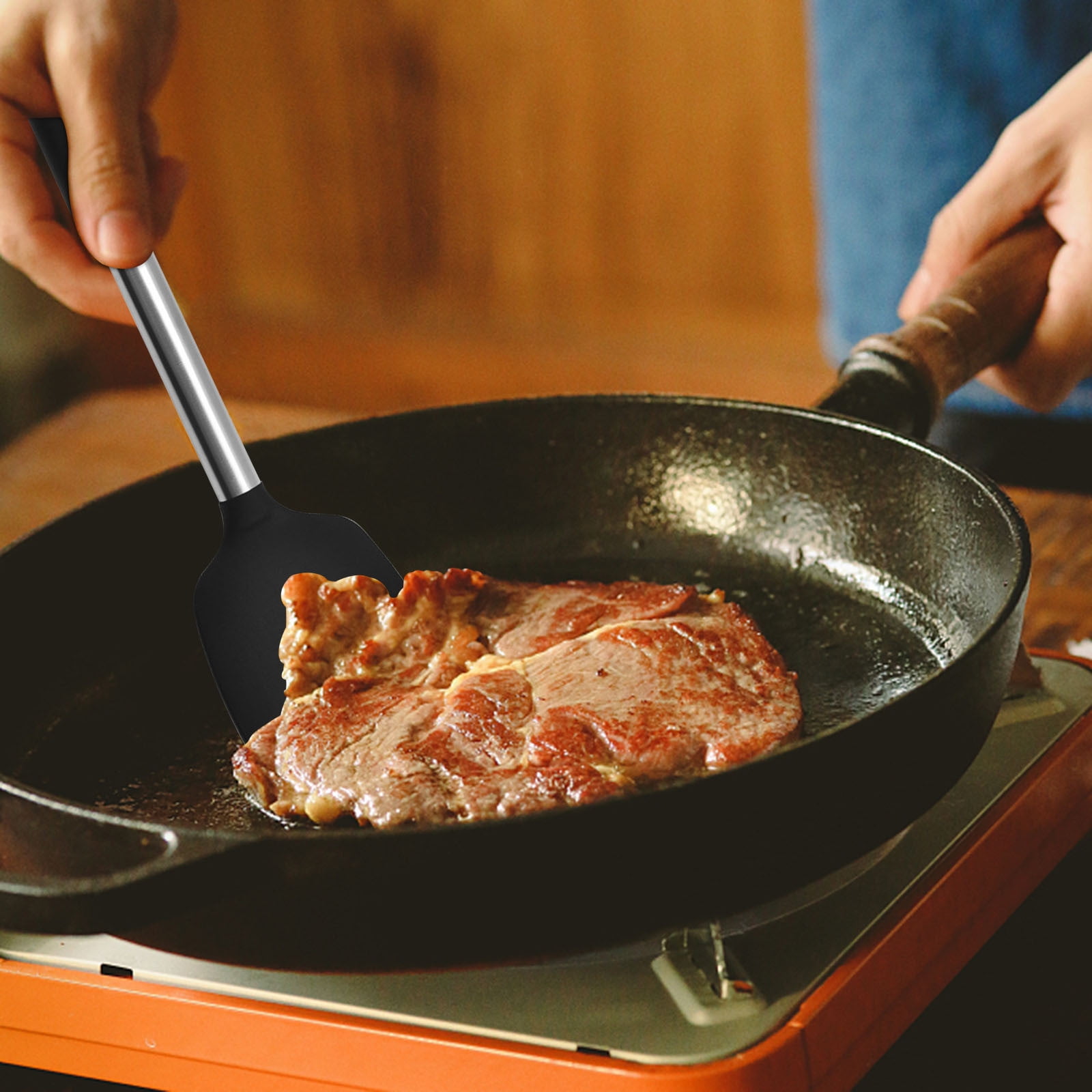 Clearance items! JGF844 Stainless Steel High-temperature Spatula Non ...