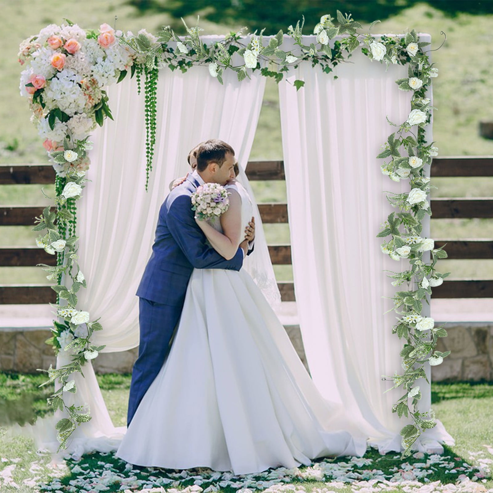 Clearance items! SLMOTUAE Artificial Rose Vines Silk Flower Artificial ...