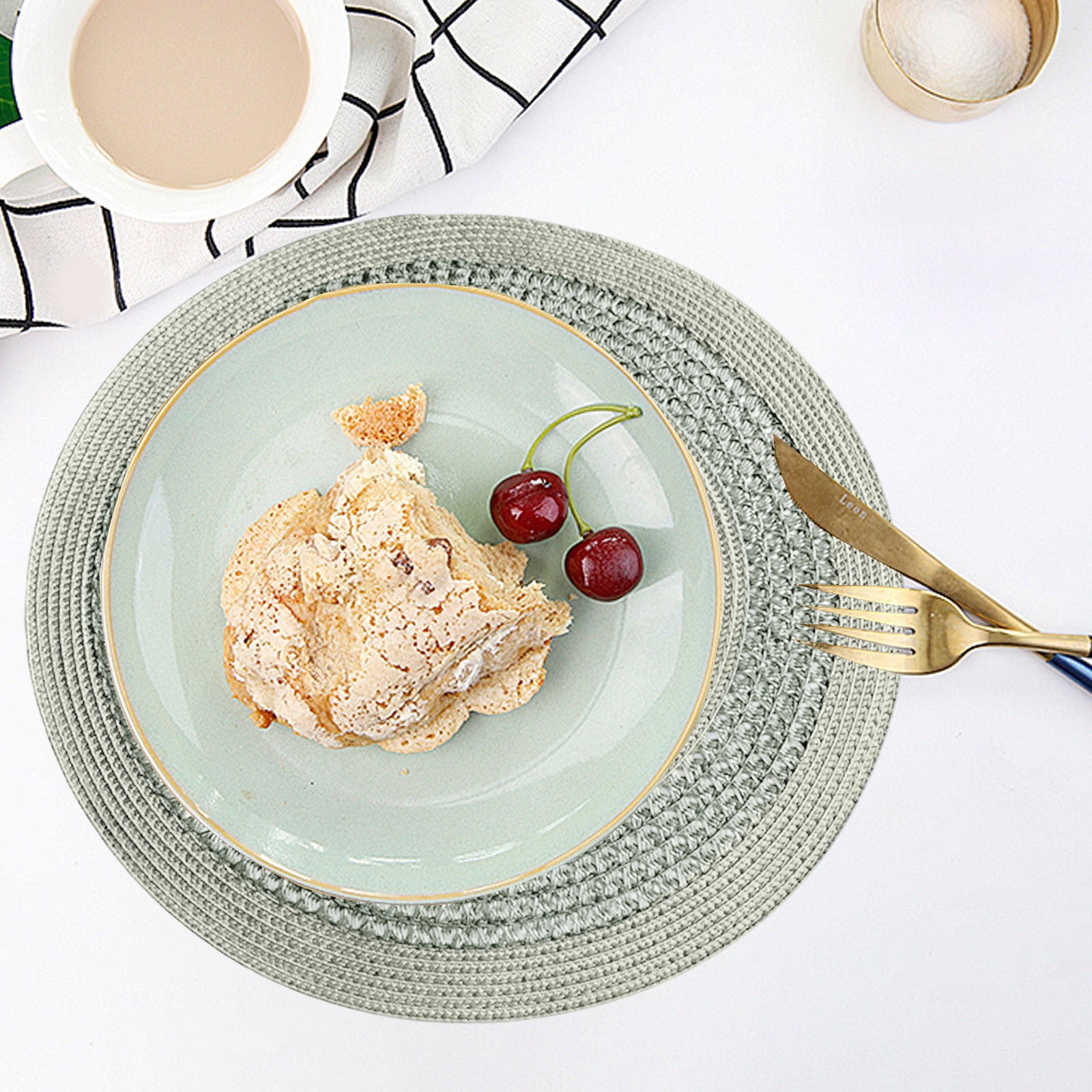 Clearance items! SLMOTUAE Woven Placemats Solid Color Placemats ...