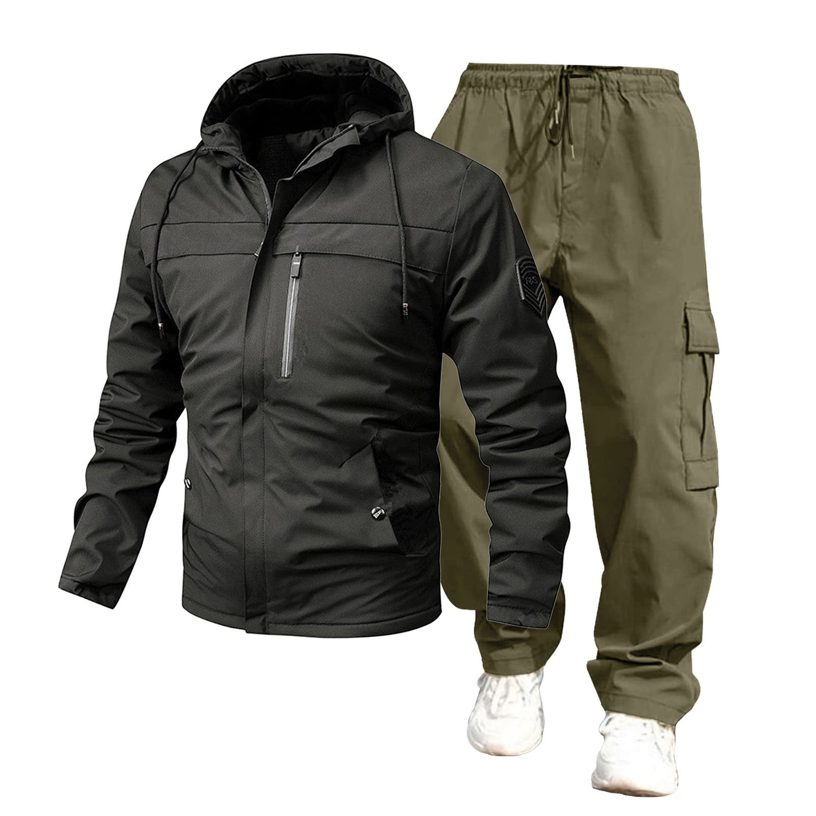 Clearance! jobturf Mens 2 Piece Tracksuit Set Outdoor Hiking Campings ...