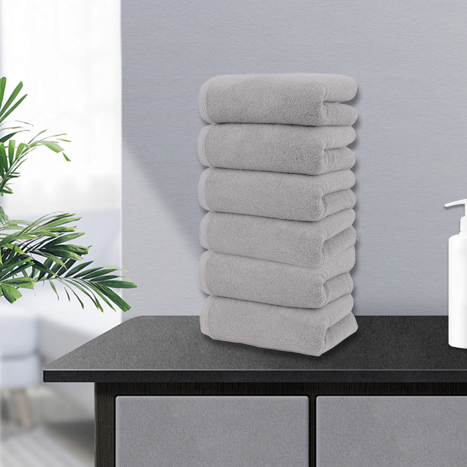 kchsji 6-Pack 100% Cotton Towels - Ultra Absorbent Soft Bath & Face ...