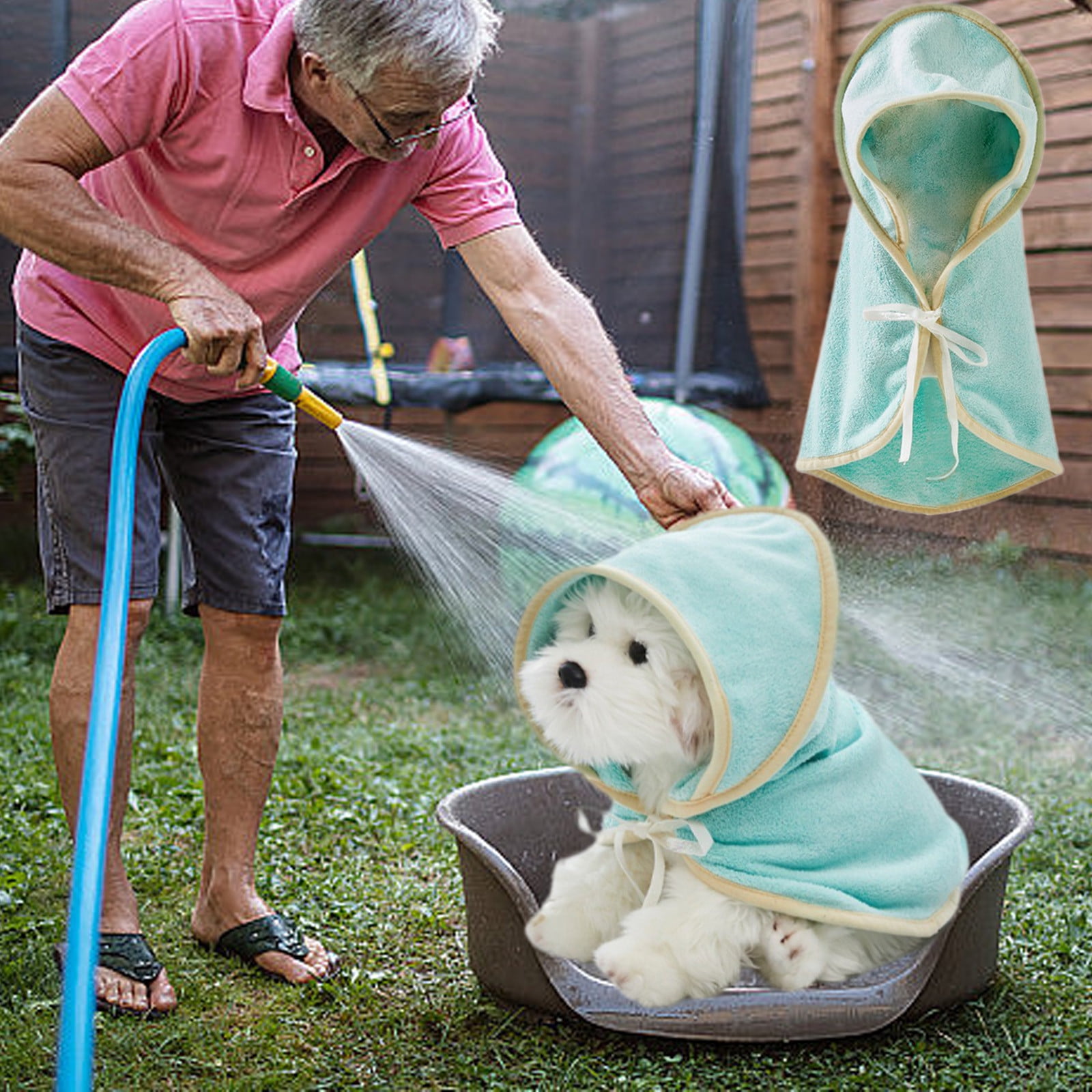 kchsji Pet Bath Robe, Microfiber Dog Bathrobe - Super Absorbent Quick ...