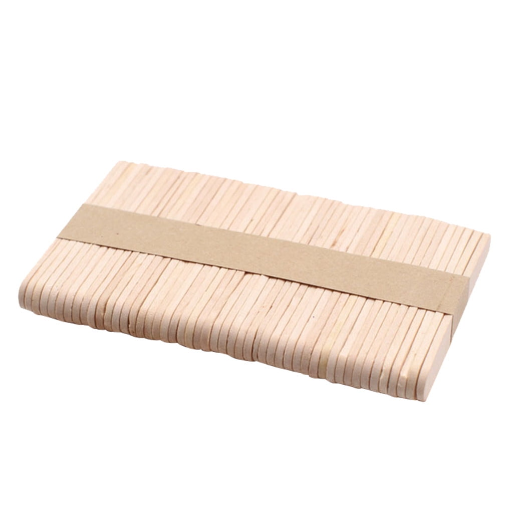 lulshou 50 Pcs Natural Wood Popsicle Craft Sticks, Splinter-Free for ...
