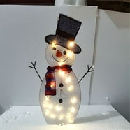 Zimtown 4ft LED Snowman Outdoor Holiday Decor with Hat, Scarf & 100 ...