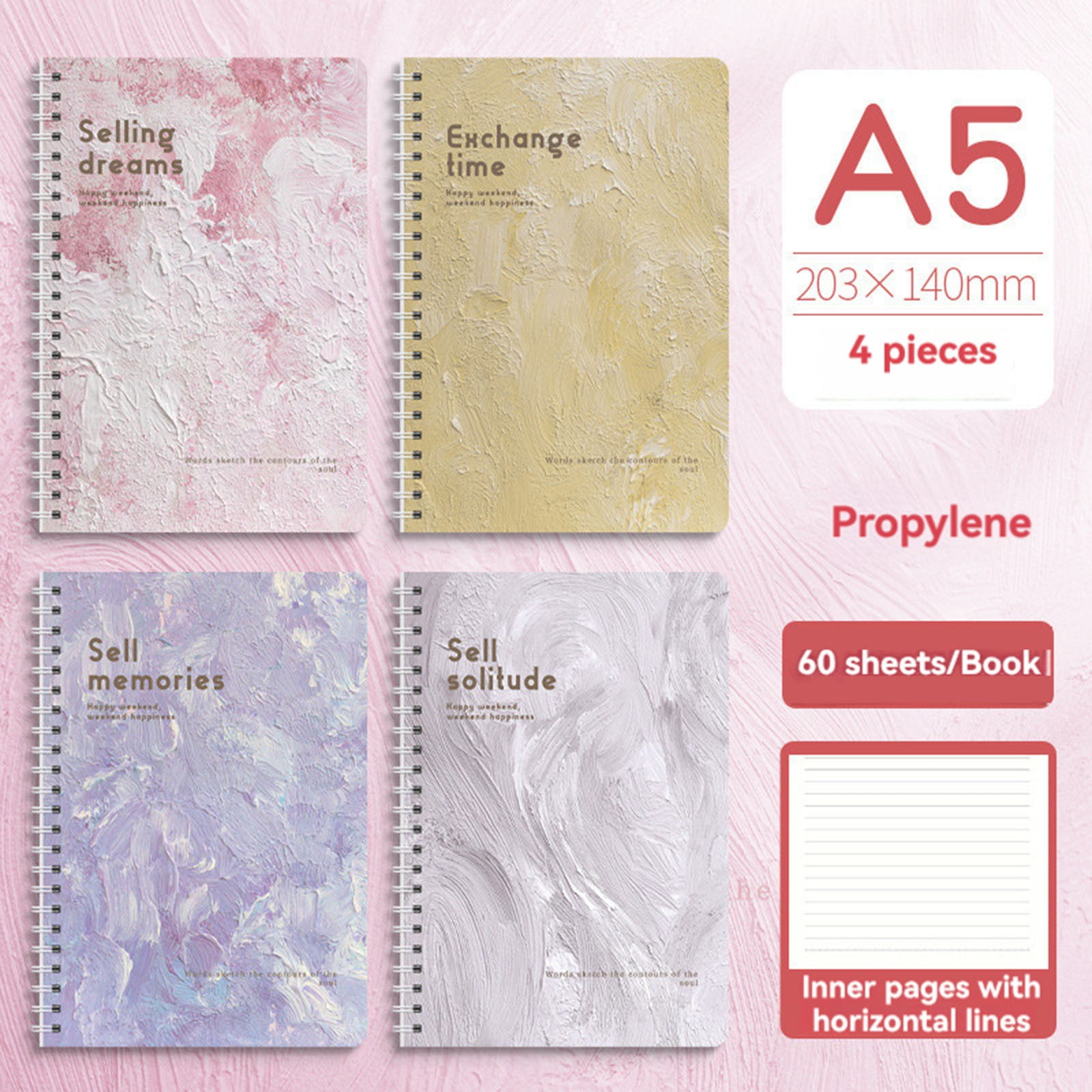 Clearance notebook for recording under $6,A5 Flip Coil Notebooks 4 Pack ...