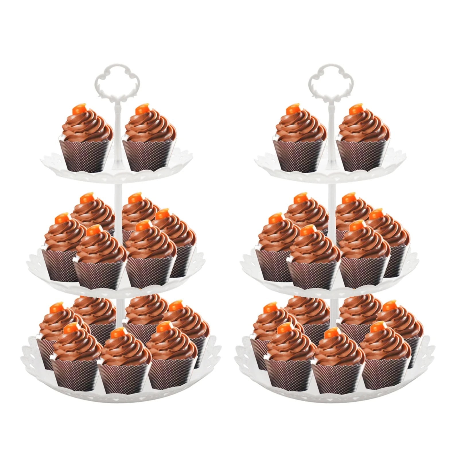 Clearance,npkgvia 2 Pcs 3 Tier Cupcake Stand Fruit Plate Cakes For ...