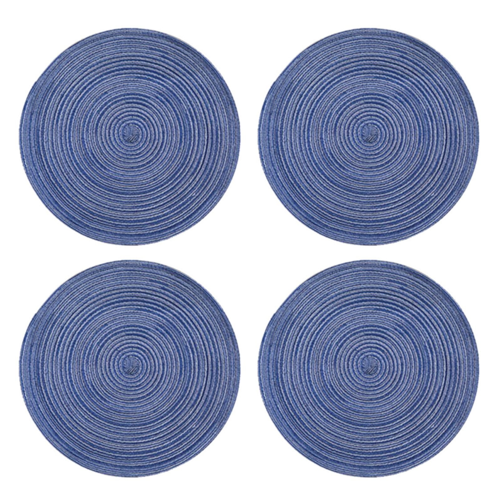 (Clearance) pdqouc 15 Inch Round Braided Placemats Set of 4, Washable ...
