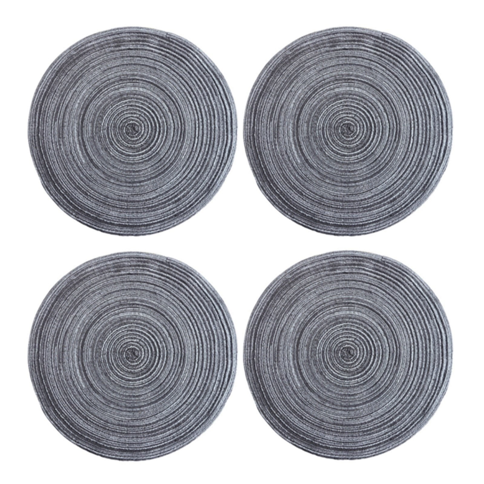 (Clearance) pdqouc 15 Inch Round Braided Placemats Set of 4, Washable ...