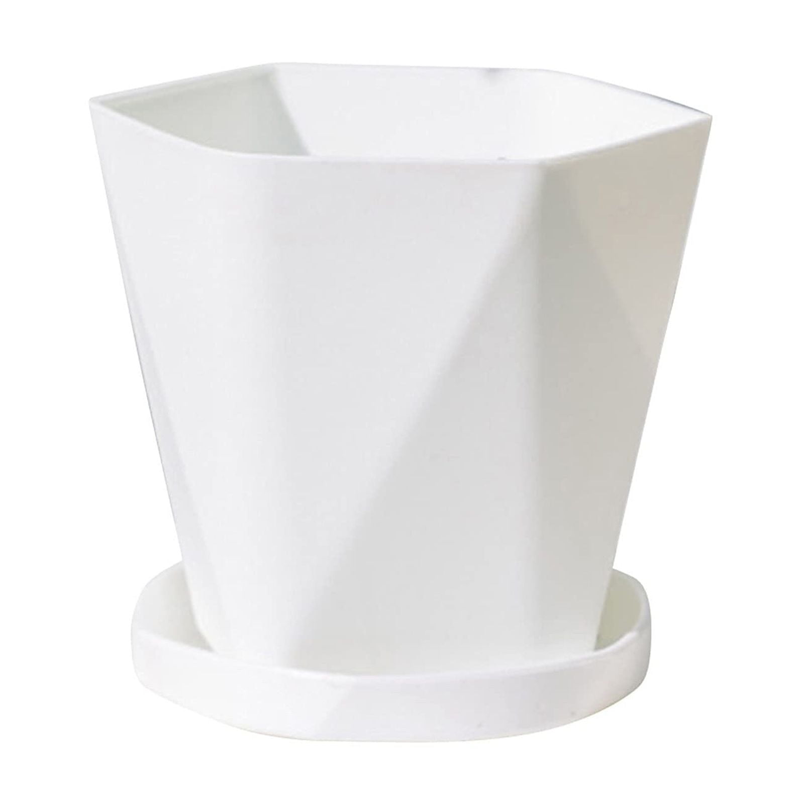 (Clearance) pdqouc 7 Inch Plastic Flower Pot with Tray for Indoor ...