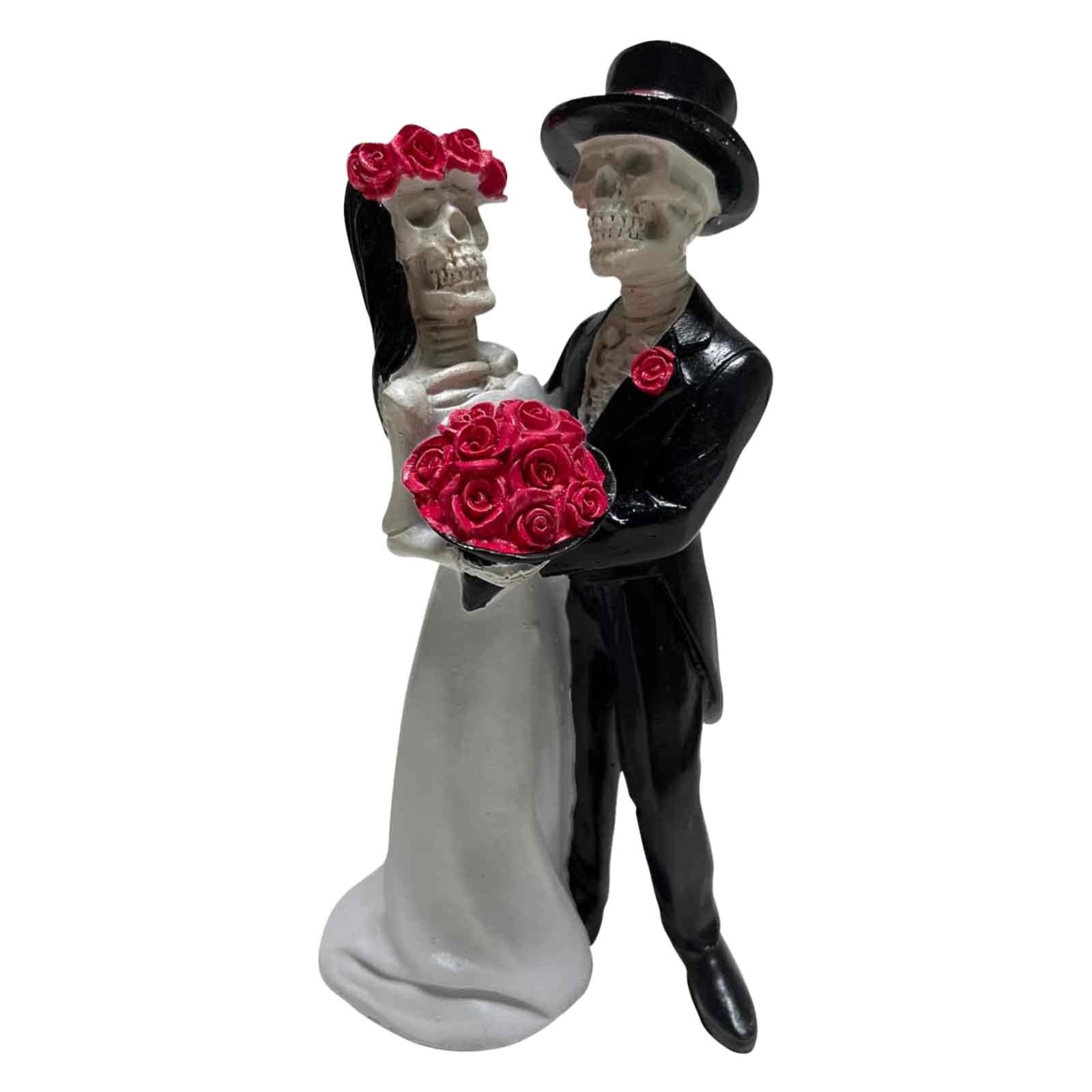 (Clearance) pdqouc Skeleton Bride and Groom Figurines - Resin ...