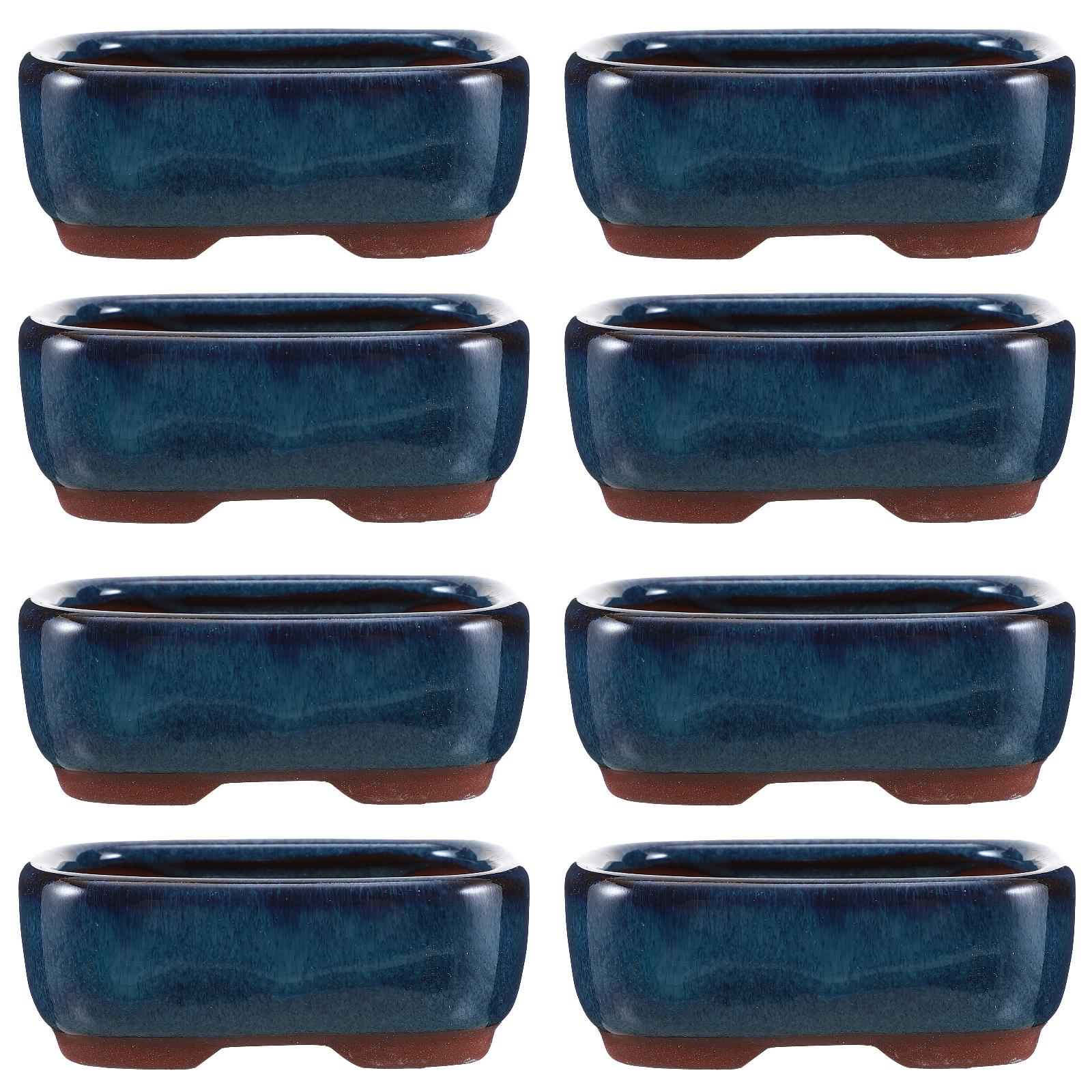 (Clearance) pdqouc Succulent Pots 2 Pcs Ceramic Bonsai Pots with ...