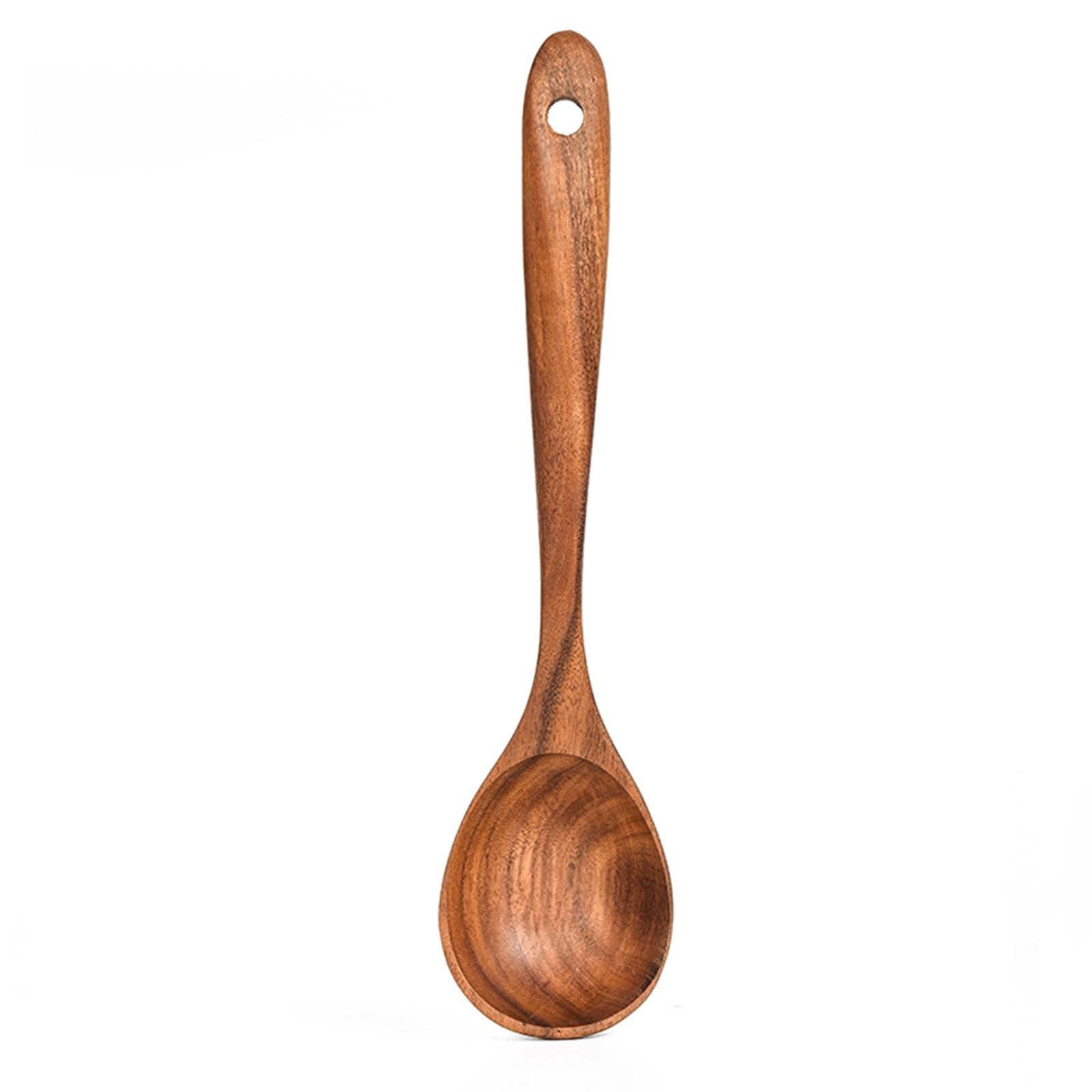 (Clearance) pdqouc Wooden Spoons for Cooking, Natural Premium Teak Wood ...