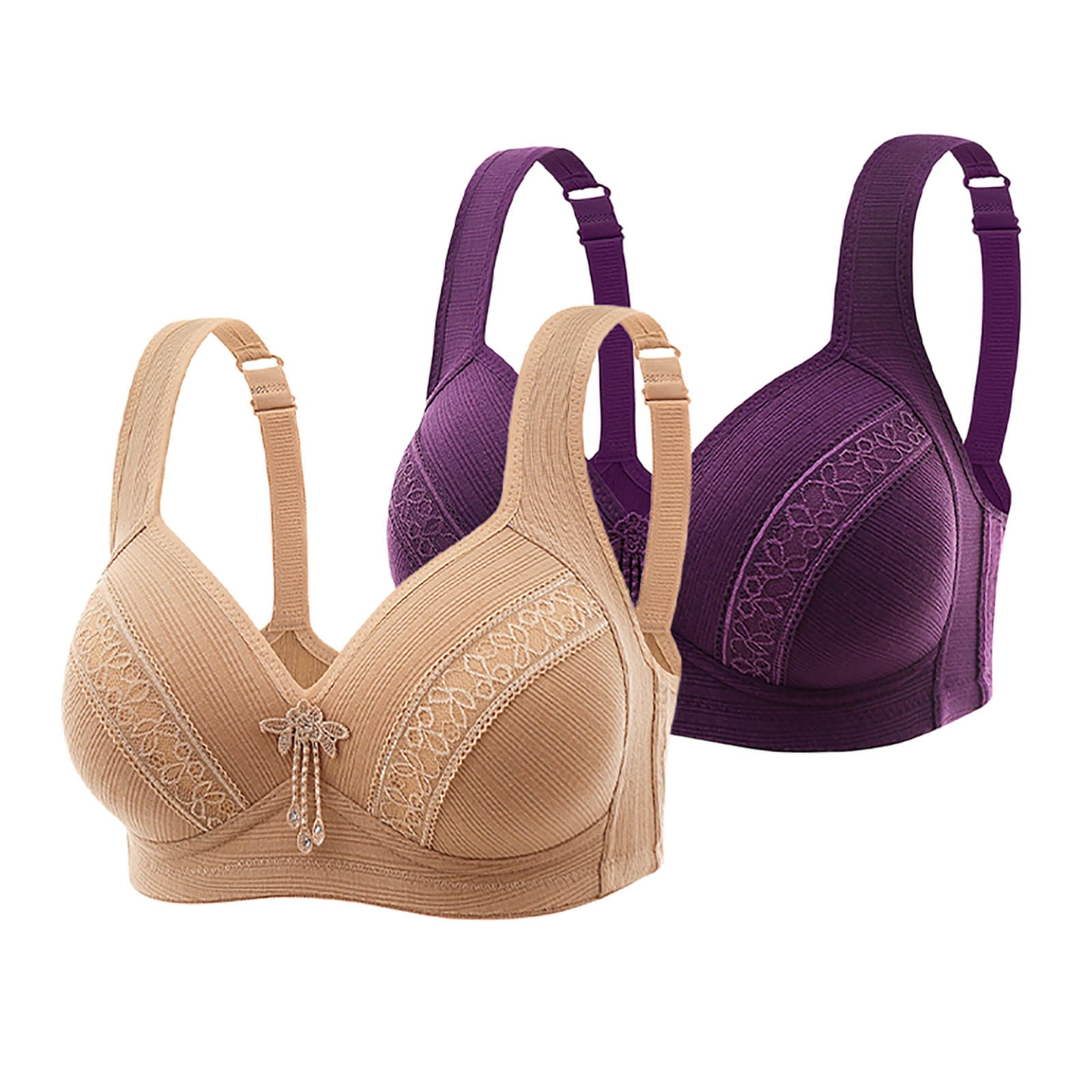 Clearance purcolt Women's Plus Size T-Shirt Bra Comfort Wireless Push ...